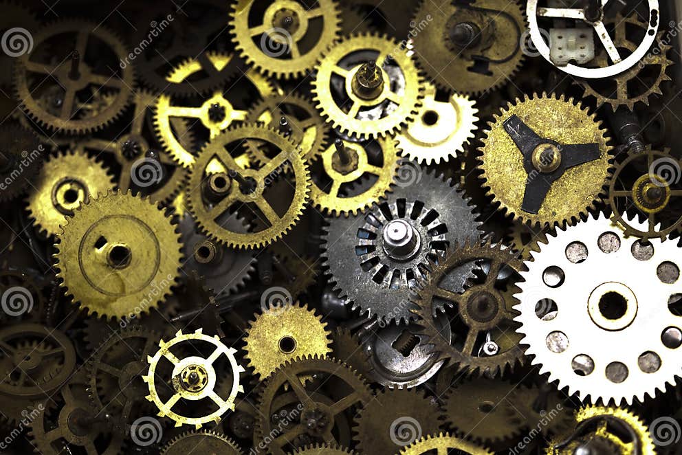 Old clock machine stock image. Image of pinion, motion - 10879607