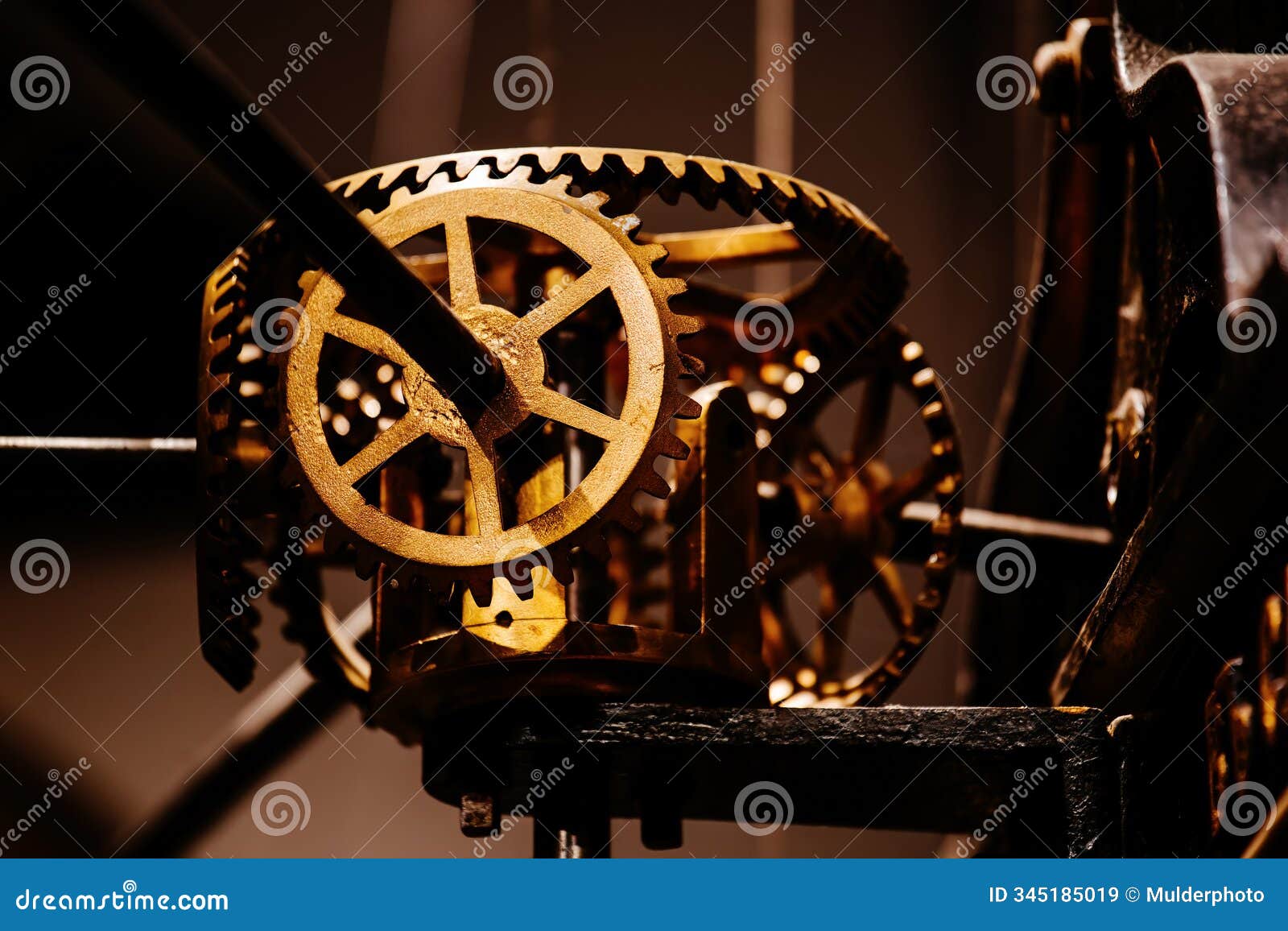 Old Clock Mechanism, Clock Gears, Close Up Stock Image - Image of ...
