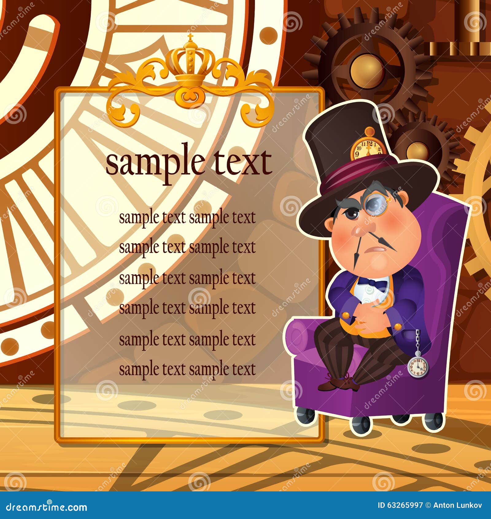 Old Clock Mechanism and the Keeper of Time Stock Vector - Illustration ...