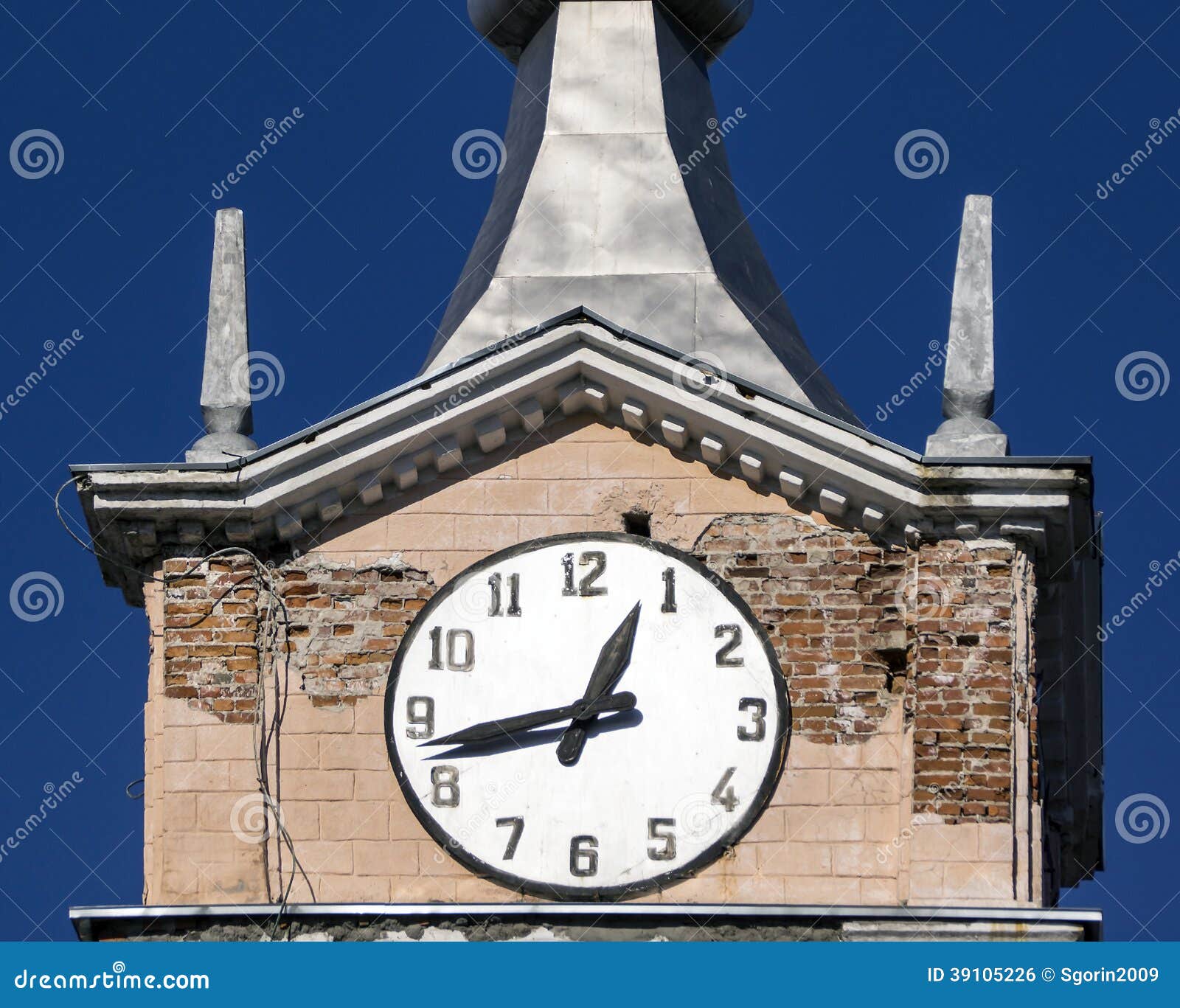 Old clock of the old tower stock photo. Image of city - 39105226
