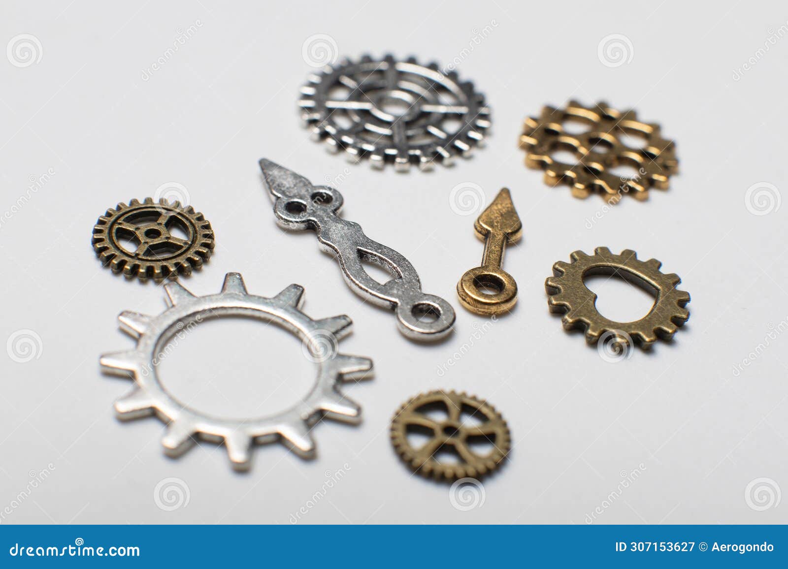 Old Clock Parts Isolate on White Background Stock Image - Image of iron ...