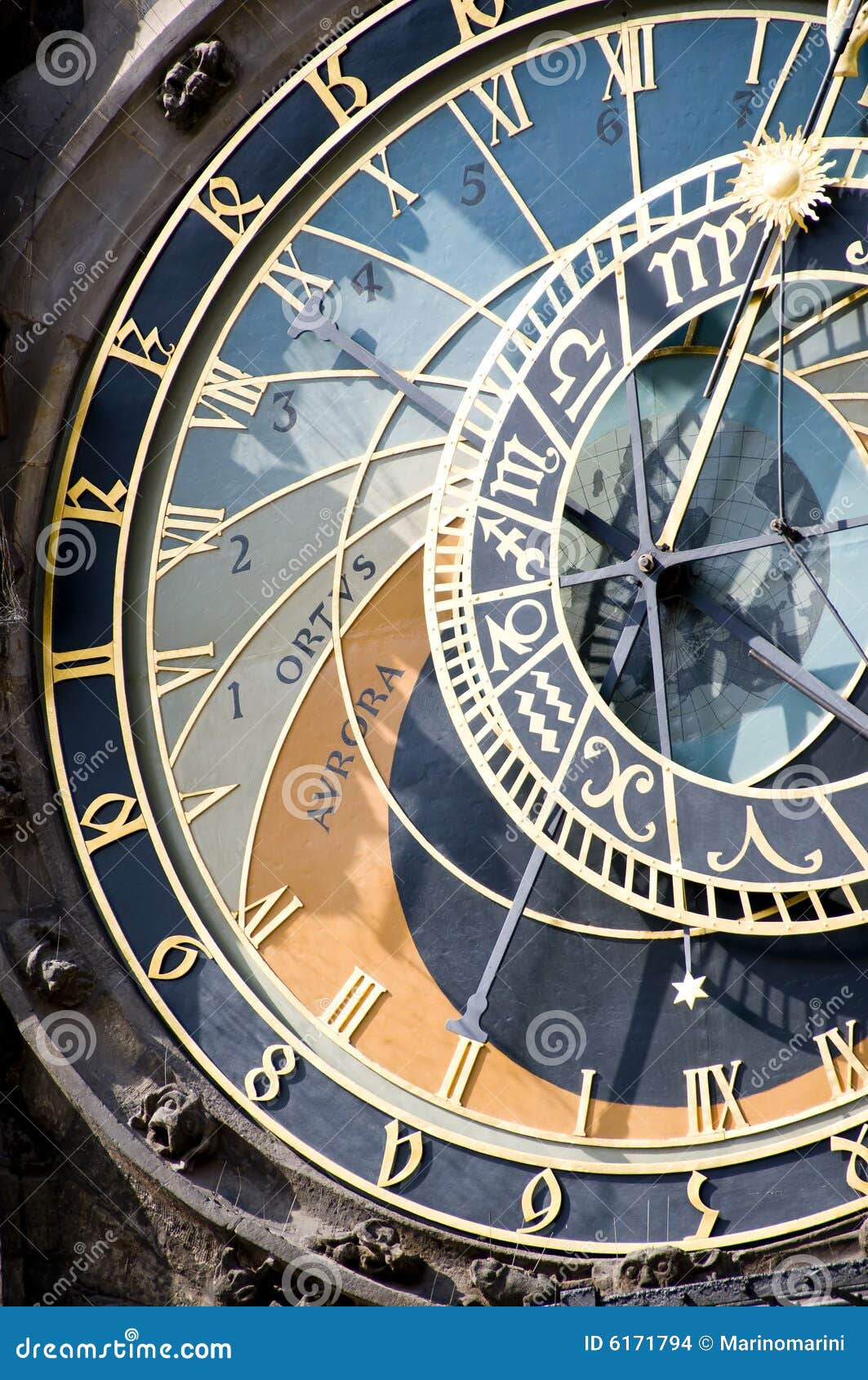Old Clock in Prague Czech Republic Stock Photo - Image of closeup ...