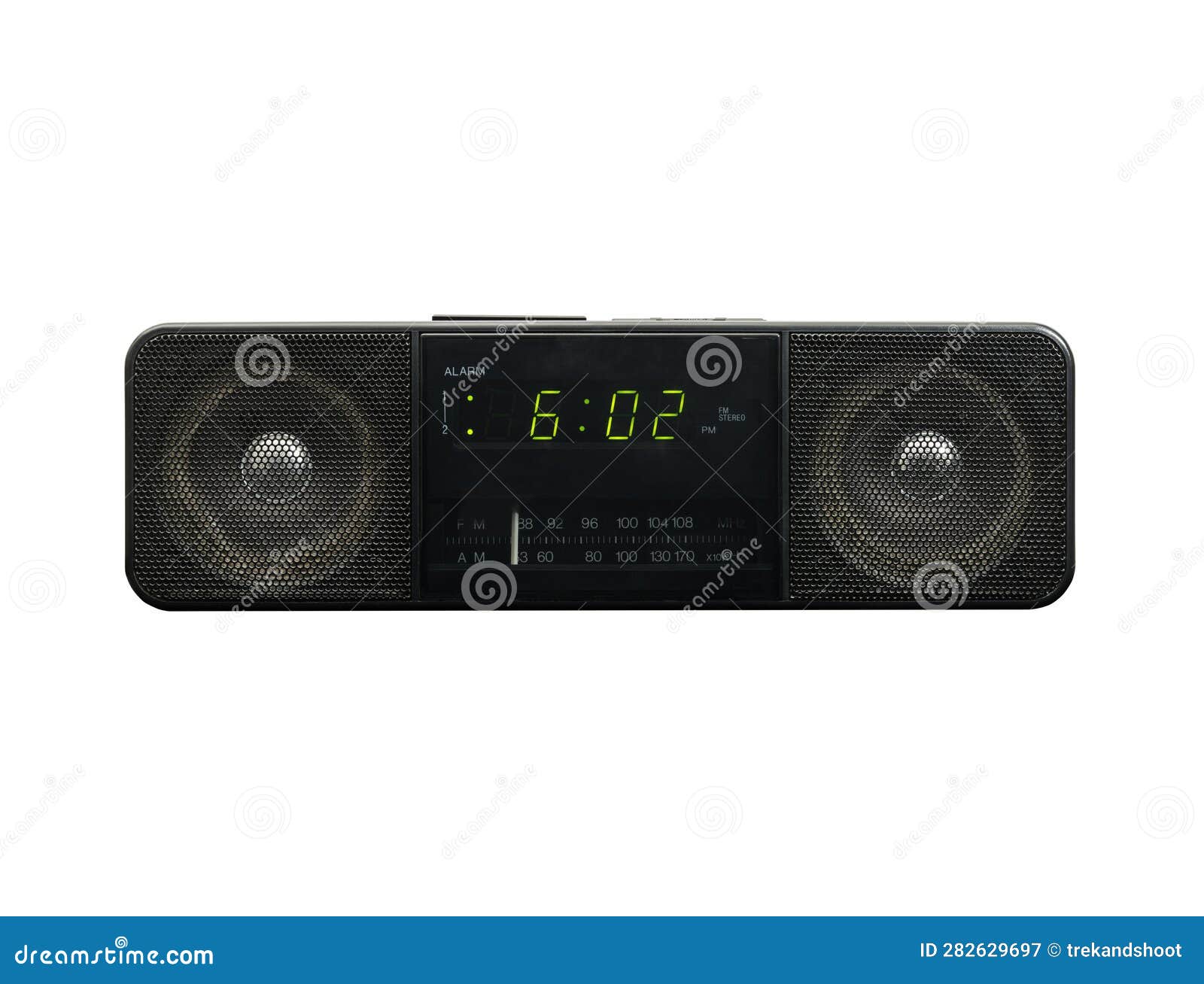 Old Clock Radio Isolated stock image. Image of radio - 282629697