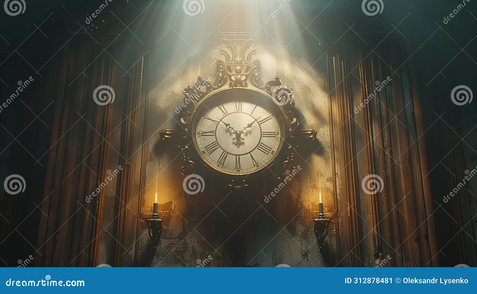Old clock in the room stock illustration. Illustration of retro - 312878481
