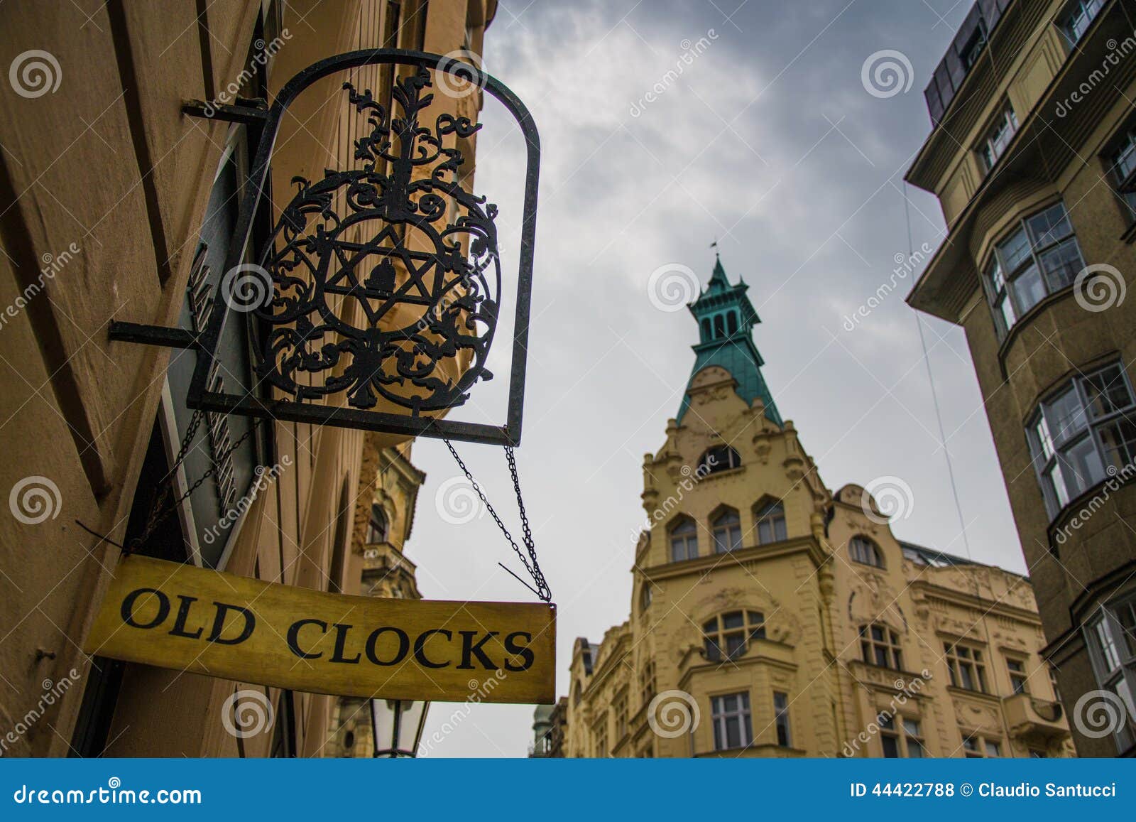 Old clock shop in Prague editorial stock photo. Image of outdoors ...