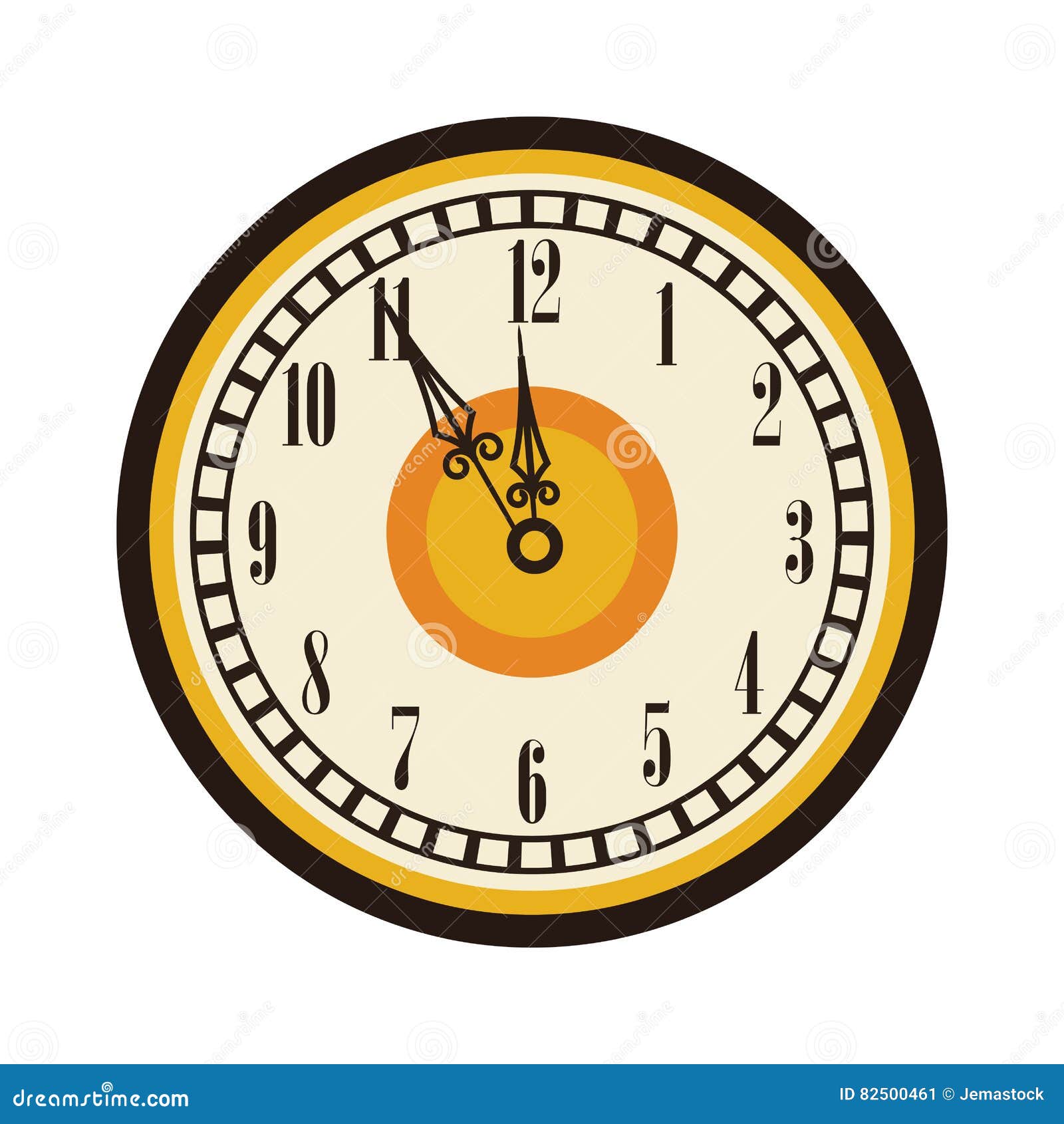 Old Clock Timer Midnight Celebration Stock Vector - Illustration of ...
