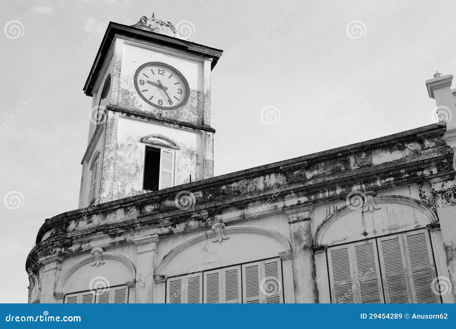 Old clock tower stock image. Image of outside, bright - 29454289