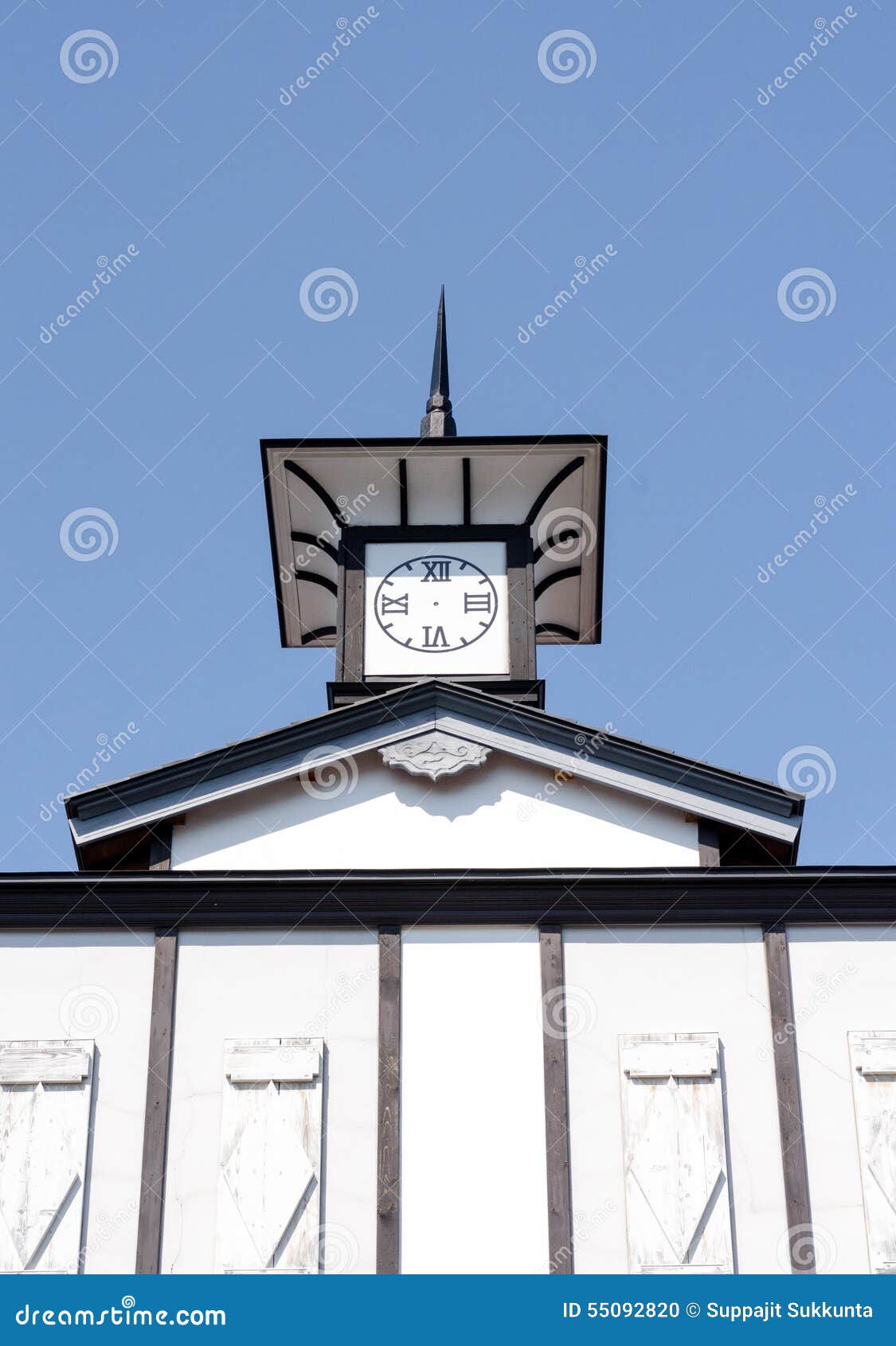 Old Clock Tower with Blue Sky, Cloud, Day Light in the Park Stock Photo ...
