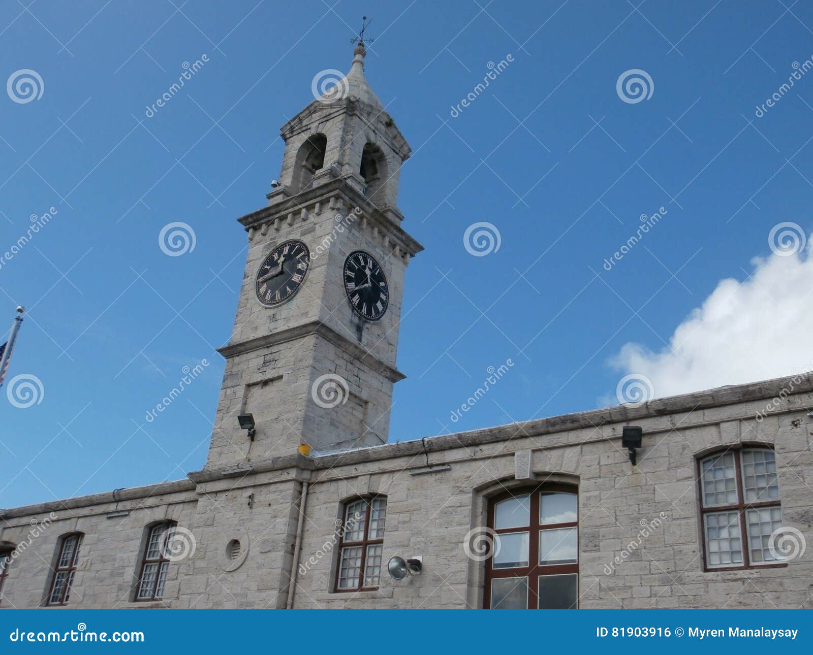Old clock tower stock photo. Image of skies, island, bermuda - 81903916
