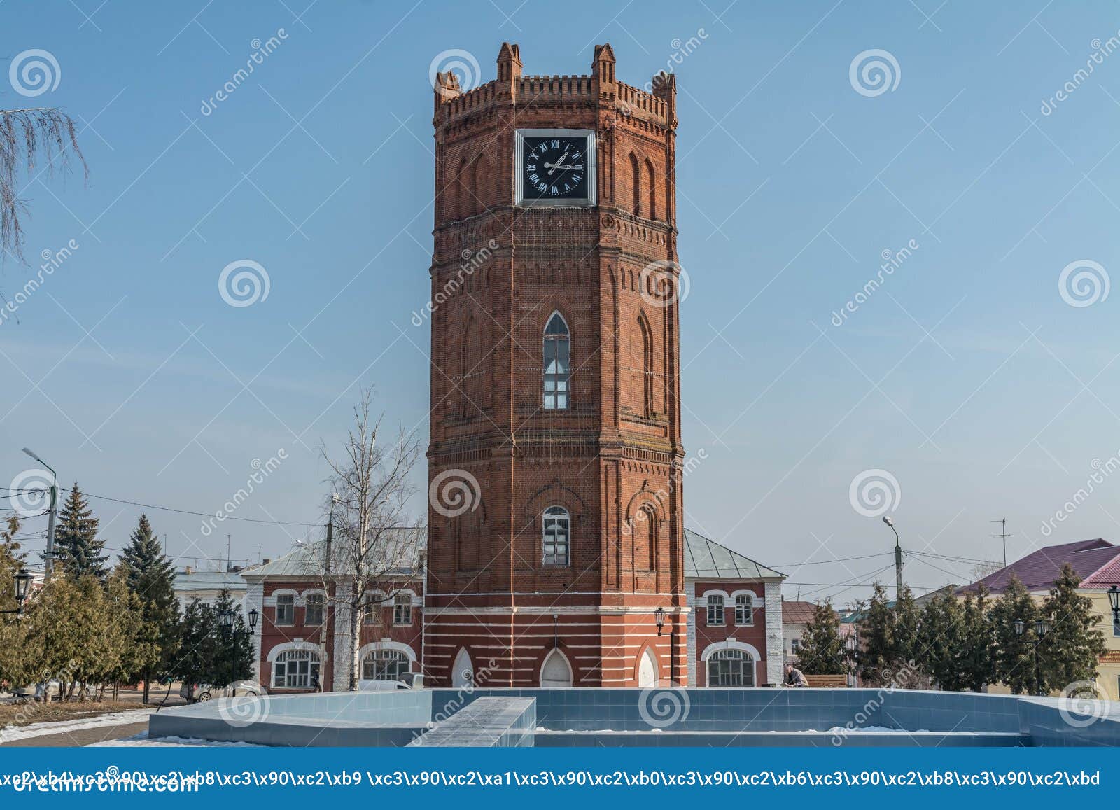 Old Clock Tower in the Town Square. Editorial Stock Photo - Image of ...