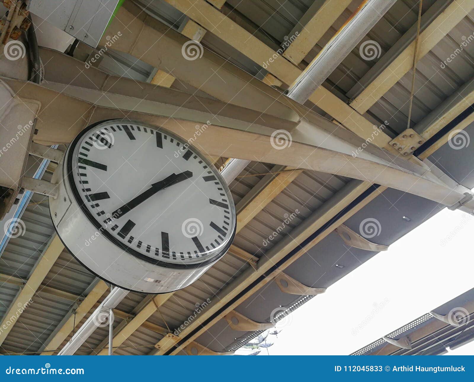 Old Clock at a Train Station Stock Image - Image of sign, station ...