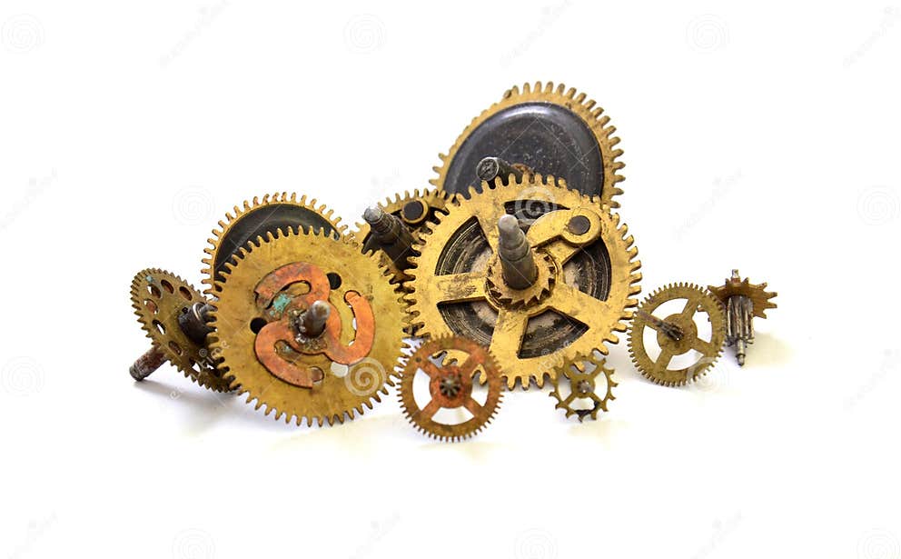 Old Clock Wheels. Time Concept Stock Image - Image of closeup, brown ...