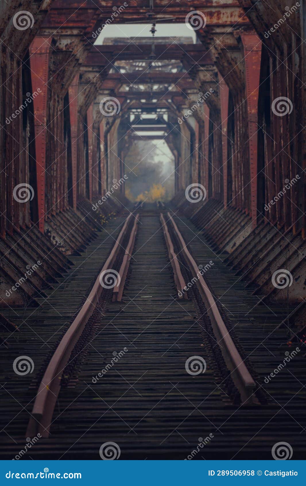 An Old, Closed Railway Bridge, a Metal Structure with Numerous Rust on ...