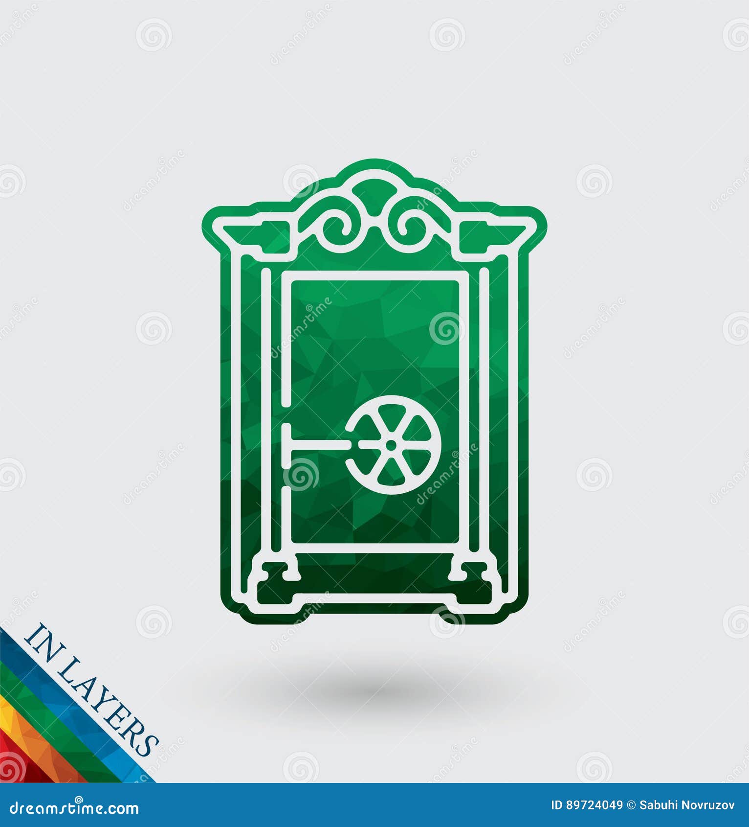 Old Closed Safe Vector Illustration. Stock Vector - Illustration of ...