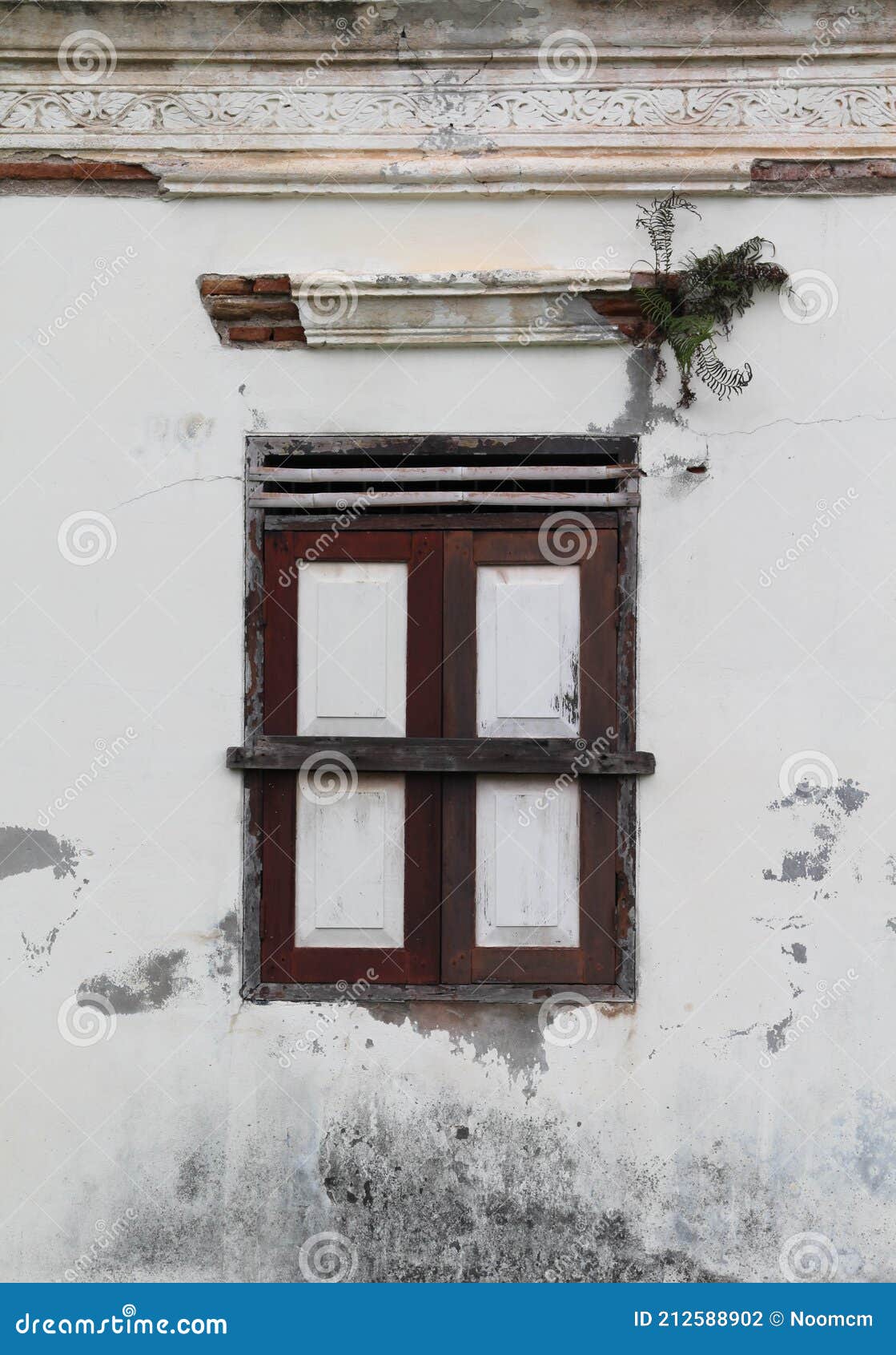 Window on wall stock photo. Image of design, facade - 212588902