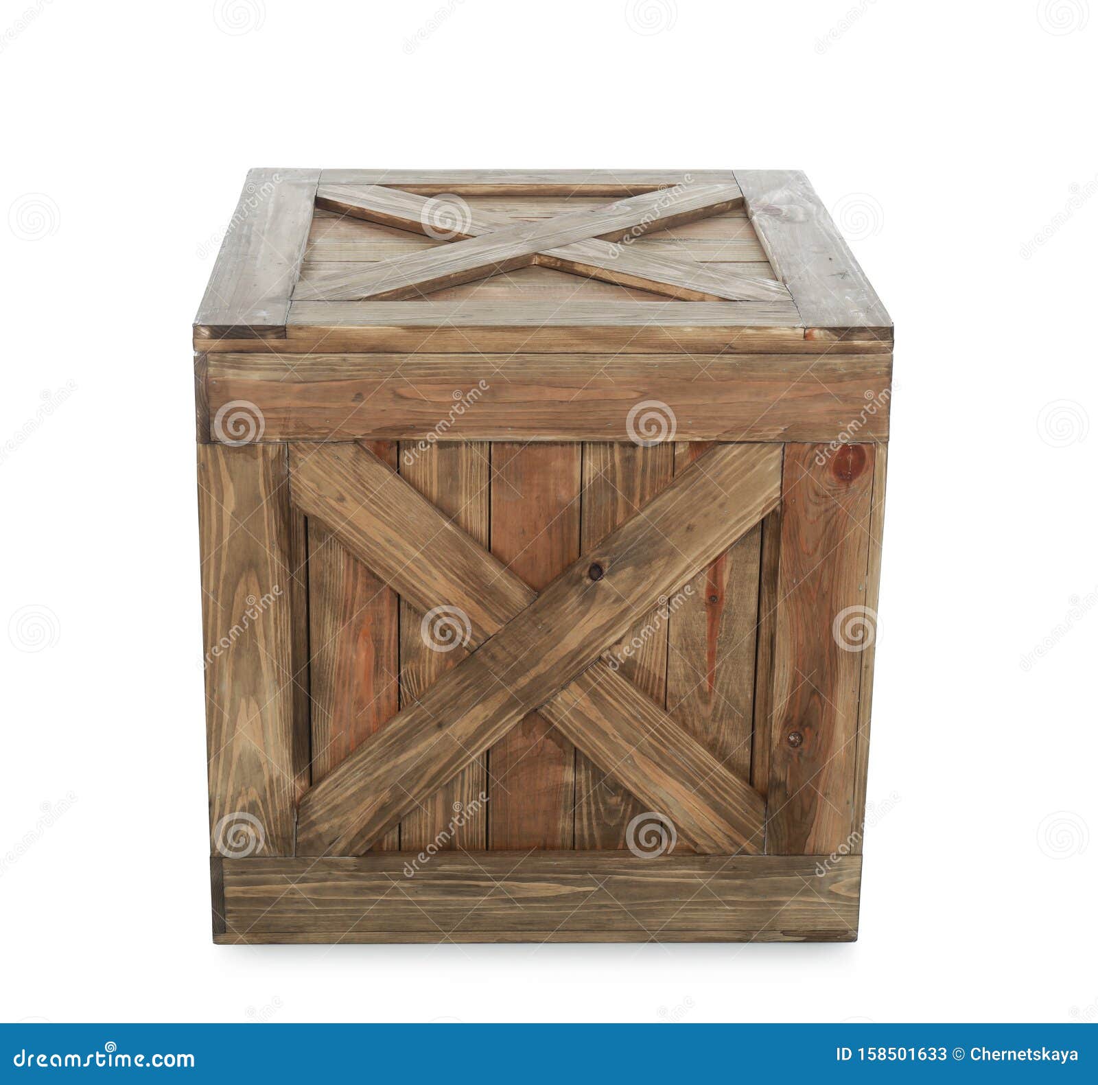 Old Closed Wooden Crate on White Stock Image - Image of business ...