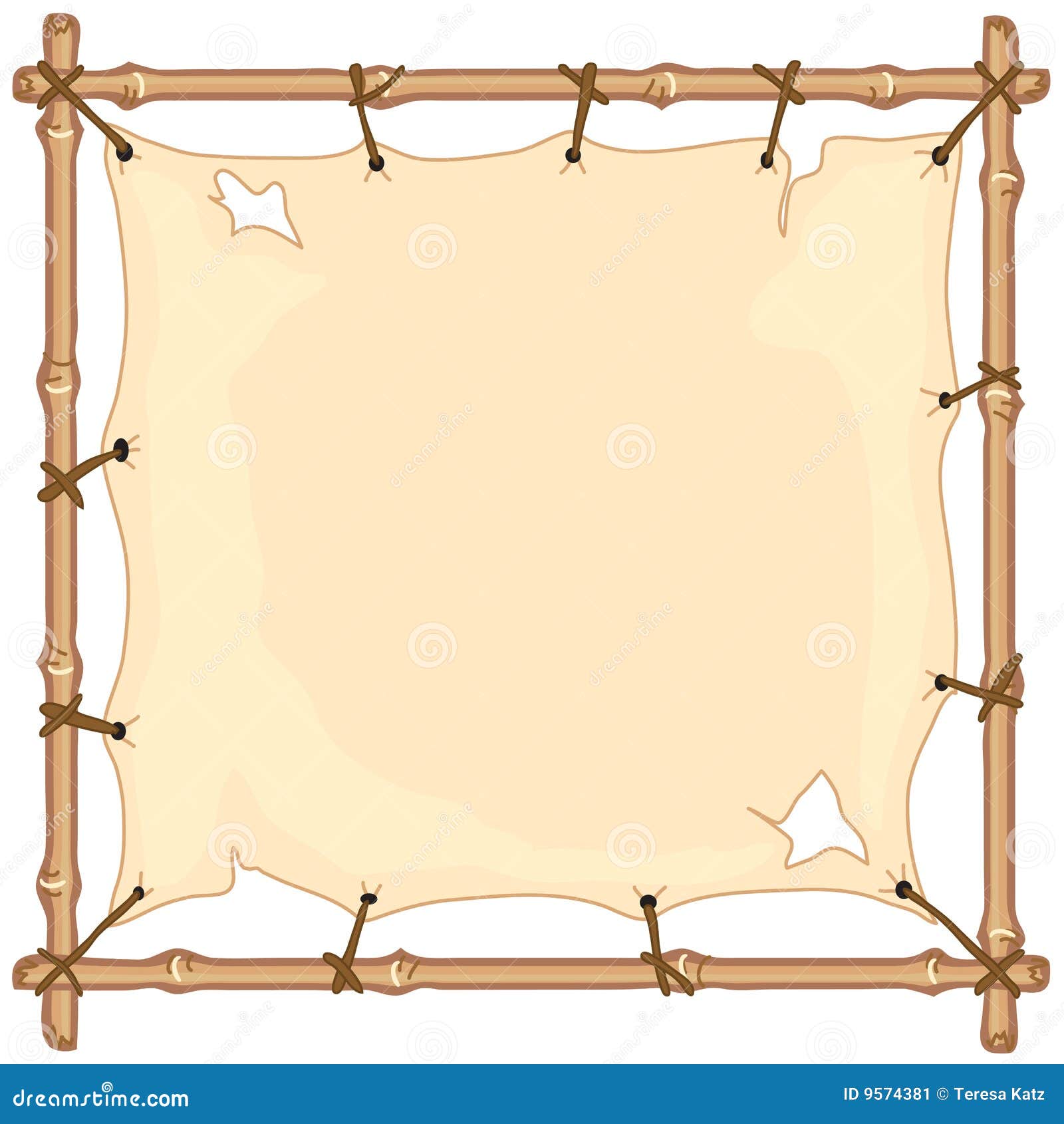 Old Cloth Banner on Bamboo Frame Stock Vector - Illustration of pirate ...