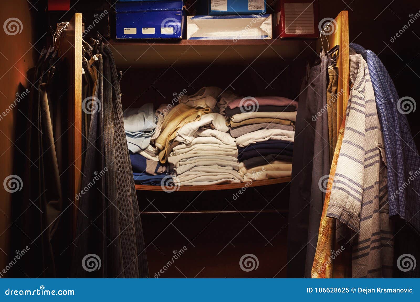 Old Clothes on Closet stock image. Image of older, accessory - 106628625