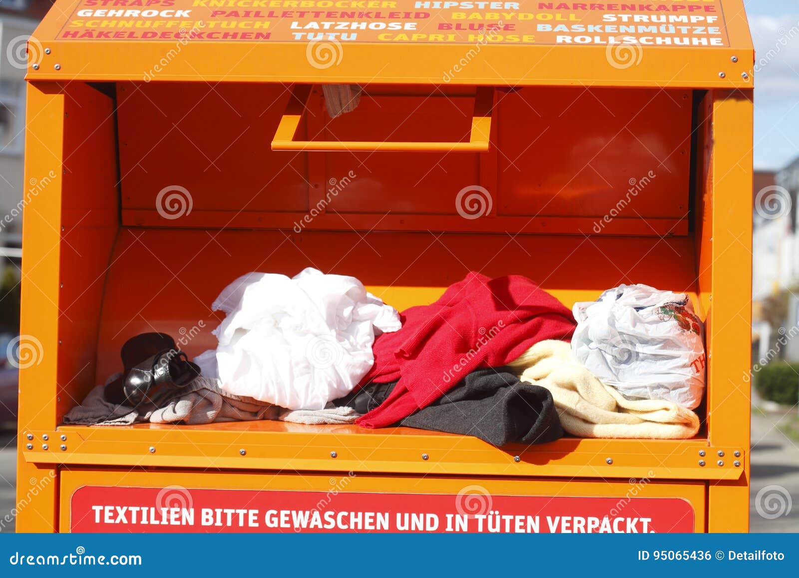 Old Clothes Collection, Container Stock Photo - Image of vision, refuse ...