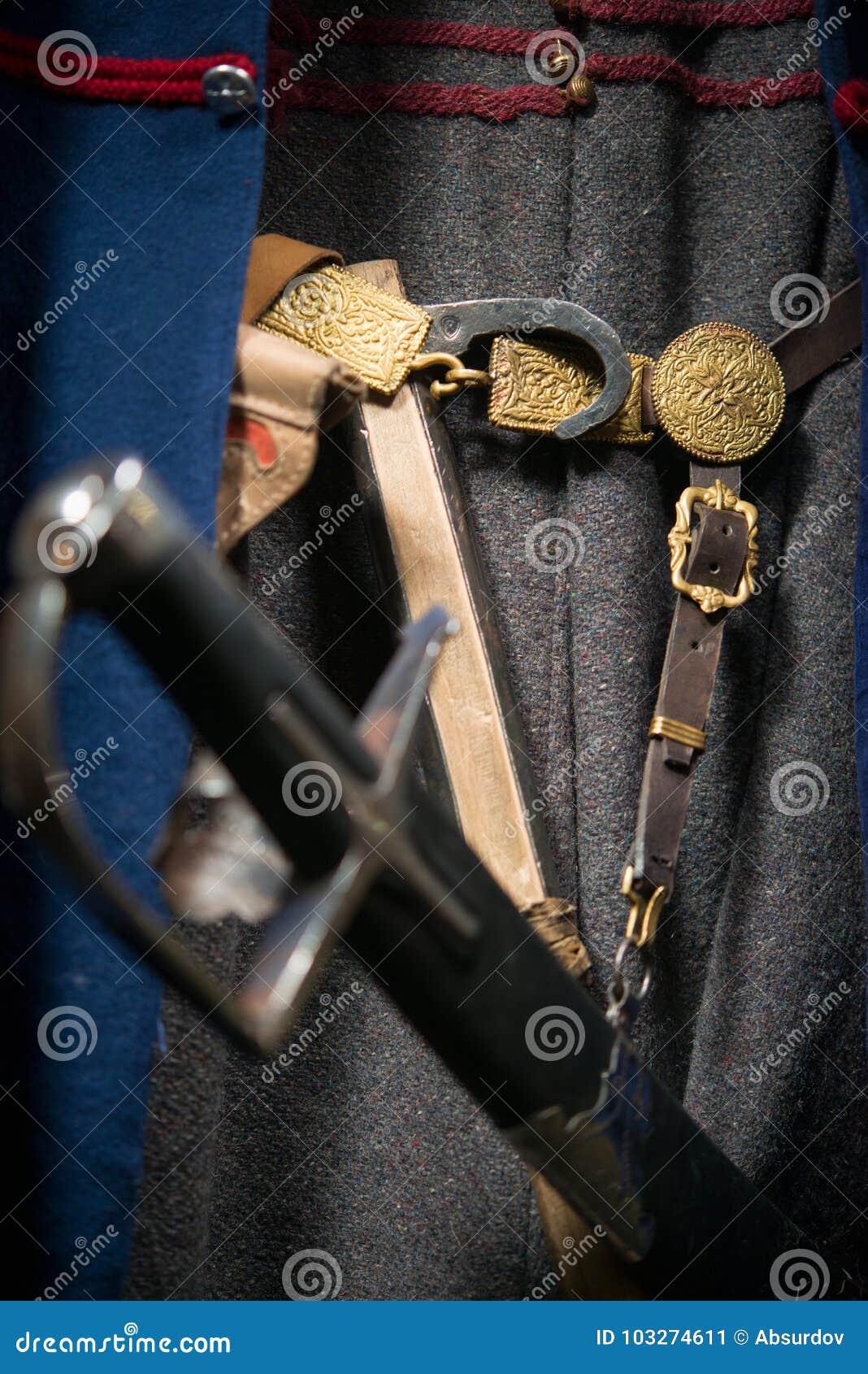 Old Clothes of a Cossack, Close-up Stock Image - Image of retro ...