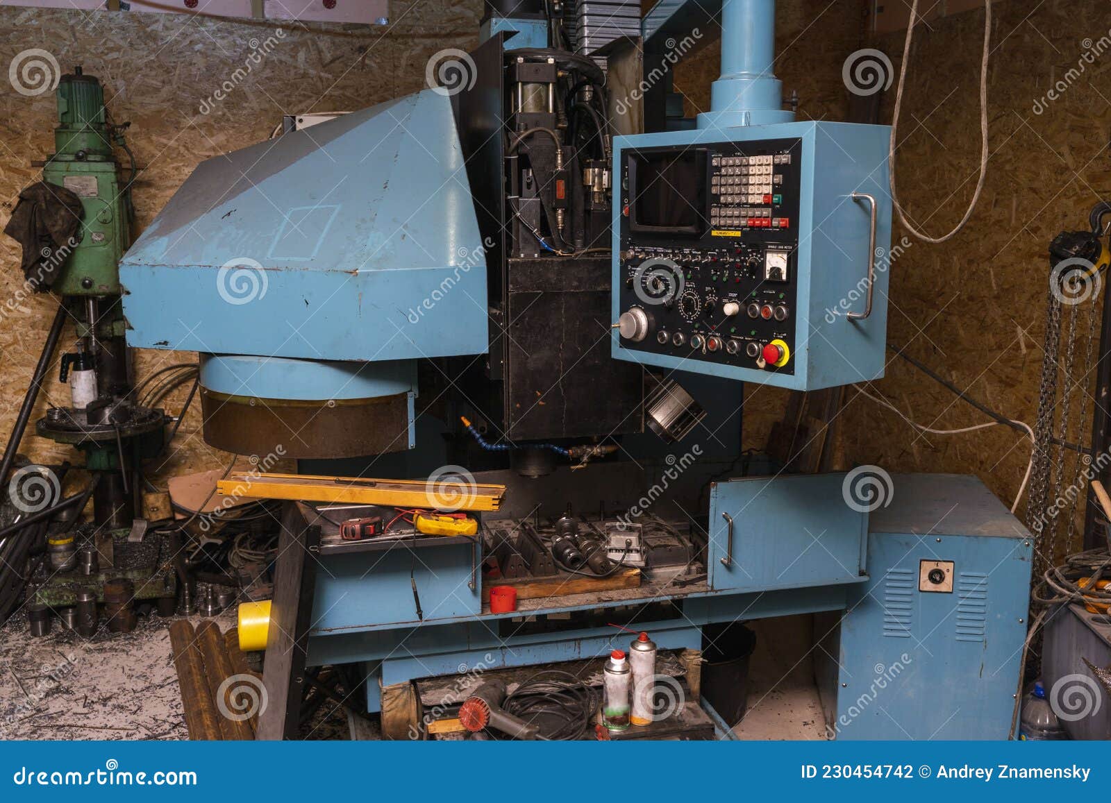 An Old CNC Machine, an Industrial Milling Tool in the Workshop Stock ...