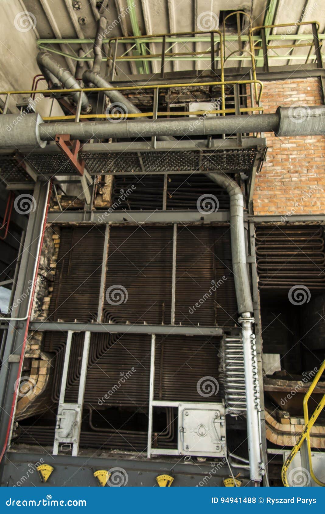 The Old Coal Boiler Grate without One Wall Stock Photo - Image of hatch ...