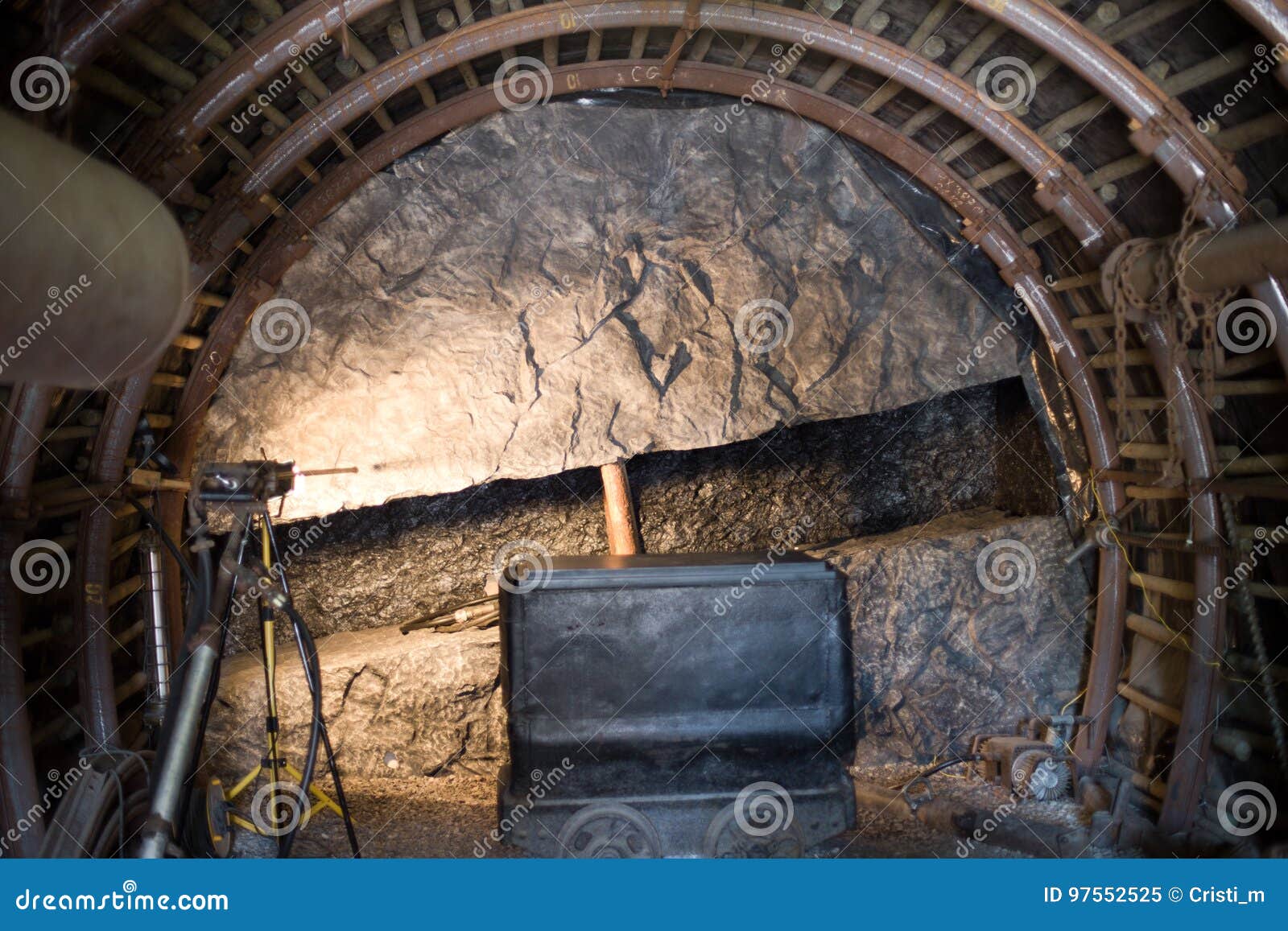 Old coal mine stock image. Image of corridor, mineral - 97552525