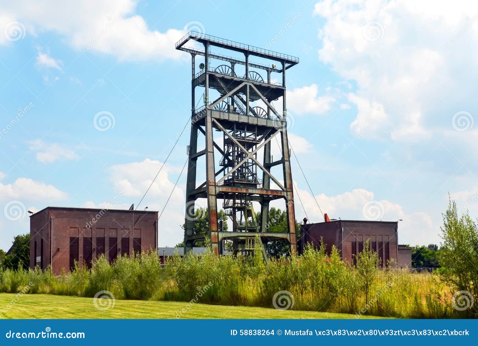 Old coal mine tower stock photo. Image of tower, century - 58838264