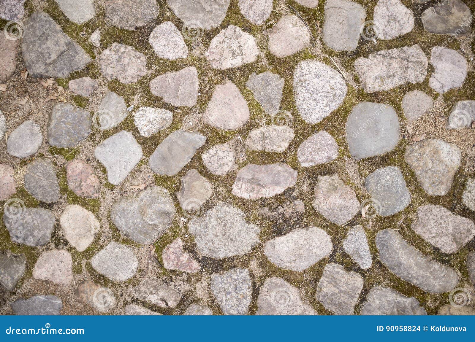 Old Cobbled Stone Pavement of Cobblestones in the City. Stock Photo ...