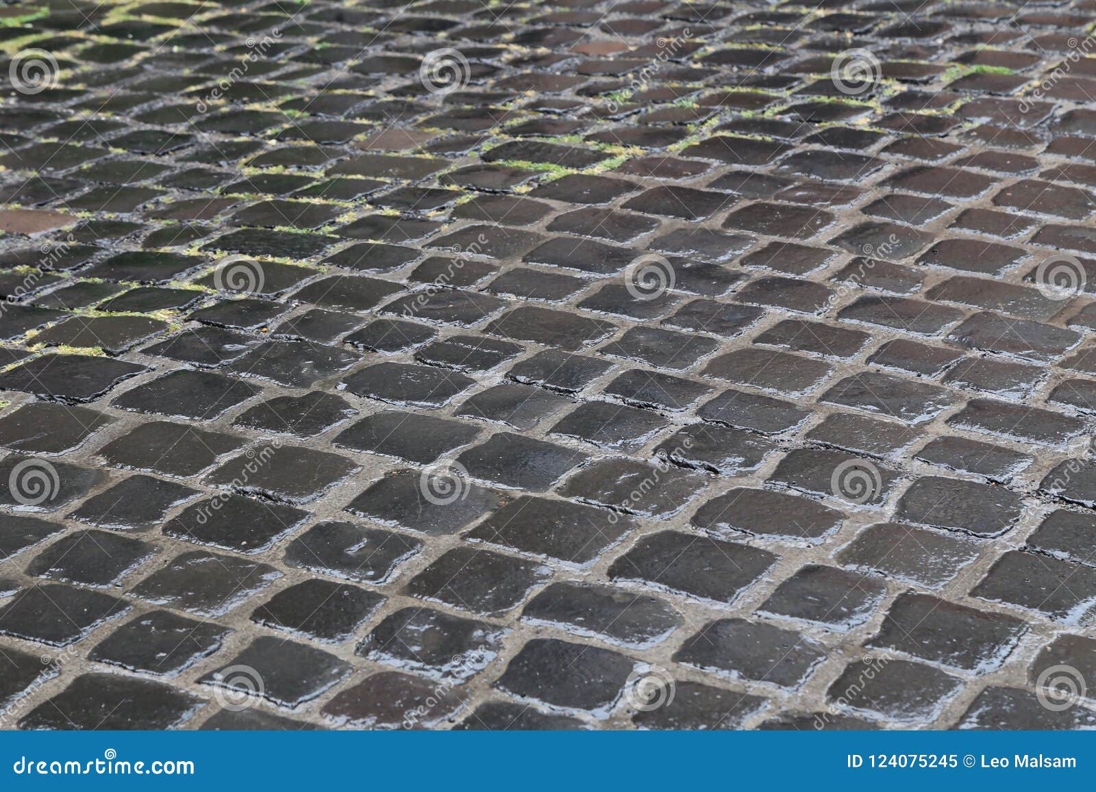 Old cobbled surface stock image. Image of detail, rough - 124075245