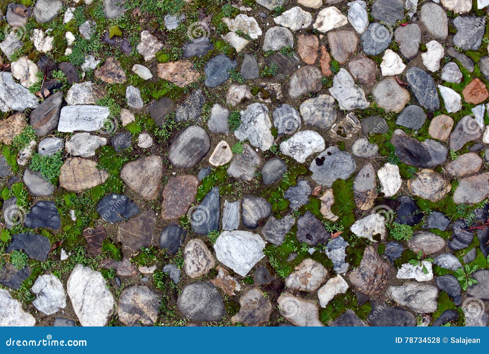 Old Cobblestone Background with Grass Stock Photo - Image of bricks ...