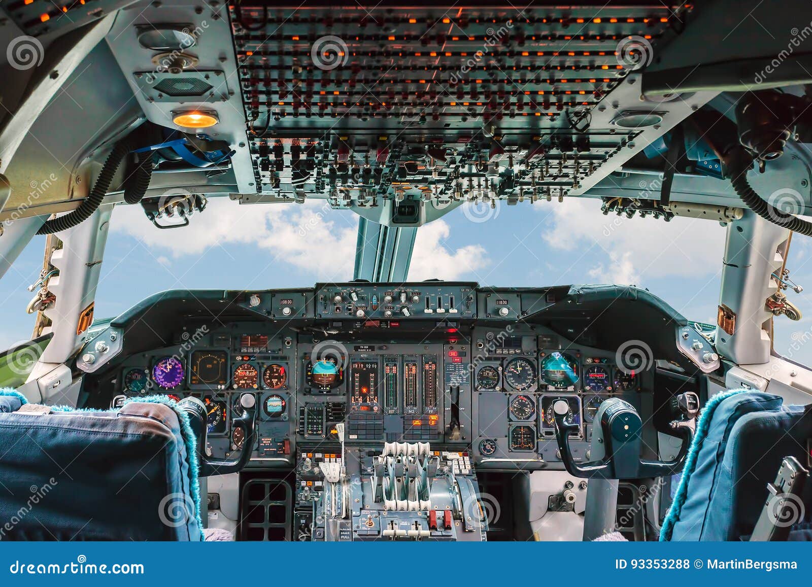Airline Pilot In Cockpit