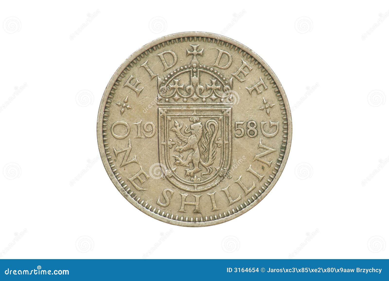 Old Coin 1958 One Shilling stock photo. Image of shilling - 3164654