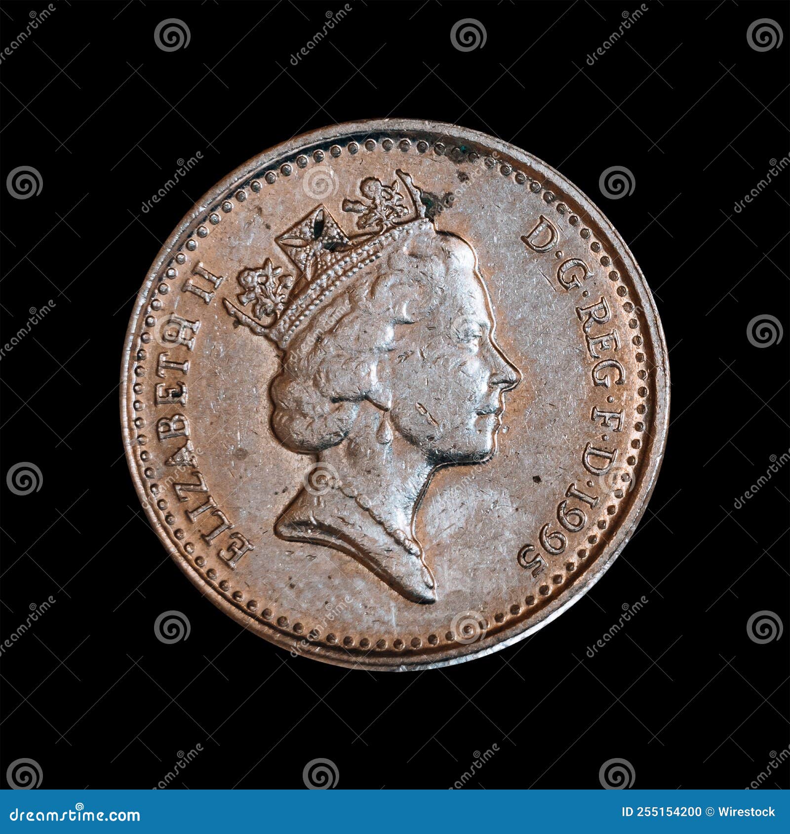 Old Coin Isolated on a Black Background Stock Photo - Image of bronze ...