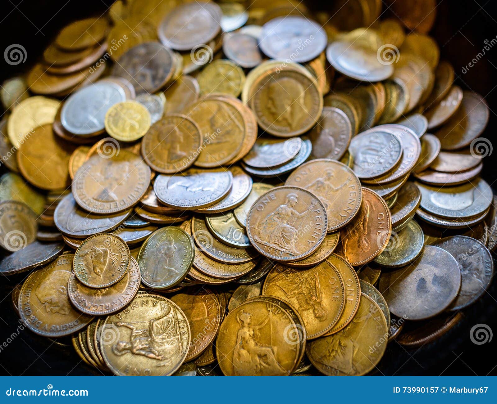 Old Coins stock image. Image of bygone, copper, treasure - 73990157