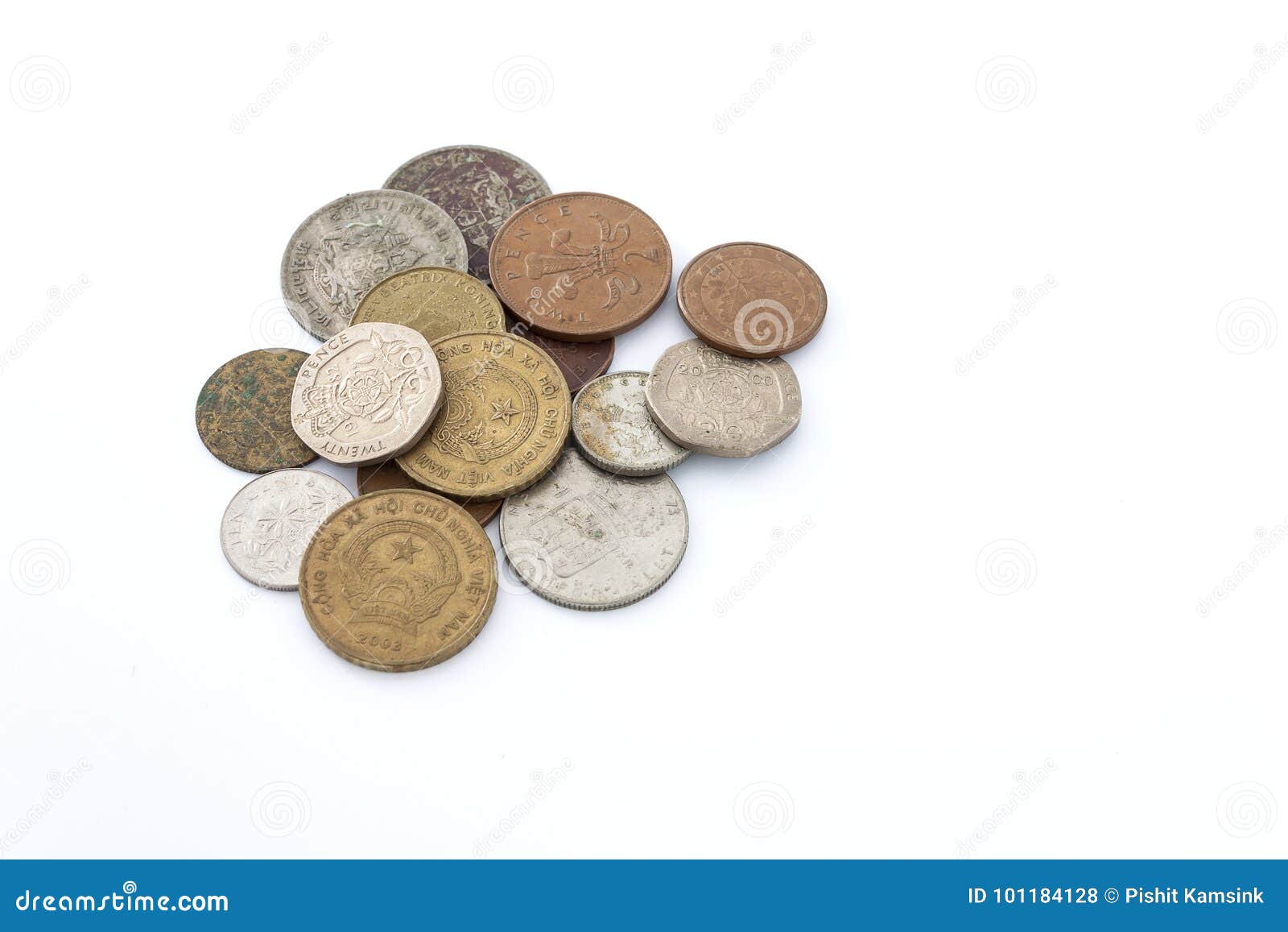 Old Coins on White Background Stock Photo - Image of treasure, concept ...