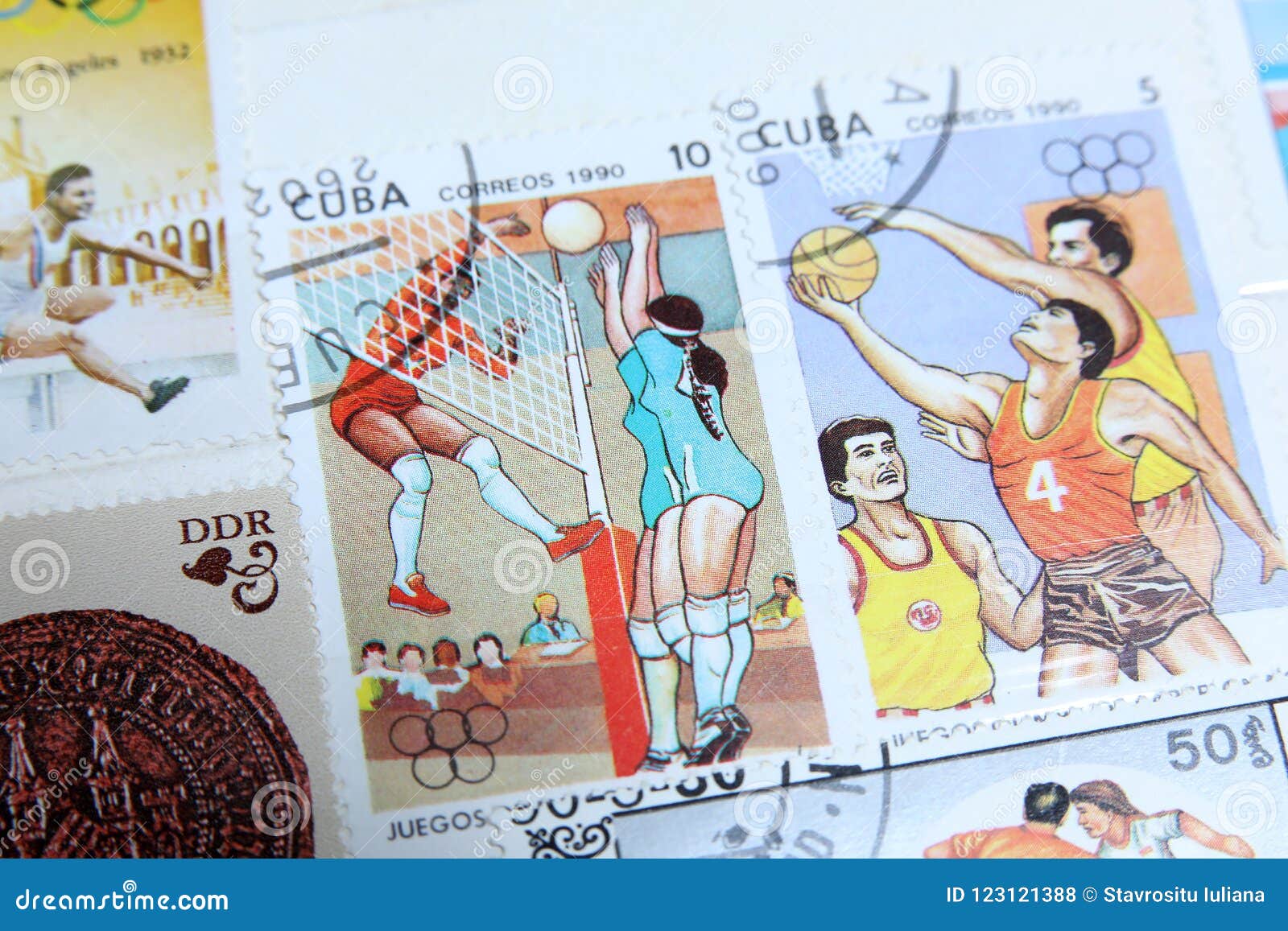 Postage Stamps, Olympic Games 1990 Editorial Stock Photo - Image of ...