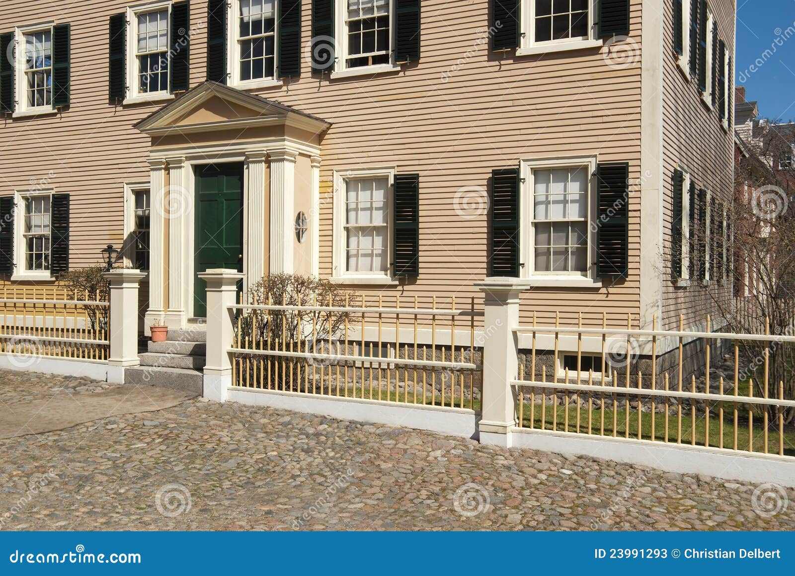 Old Colonial Home Front Entrance Stock Image - Image of country, house ...