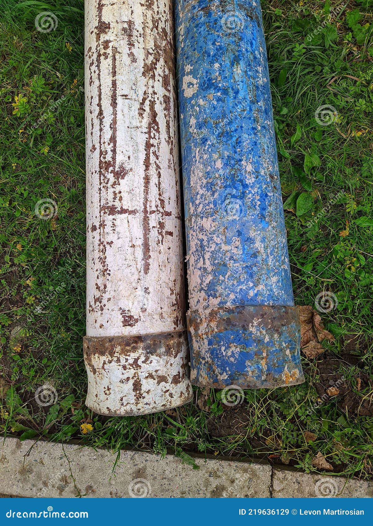 Old Colored and Rusty Metal Gas Cylinders Stock Image - Image of ...