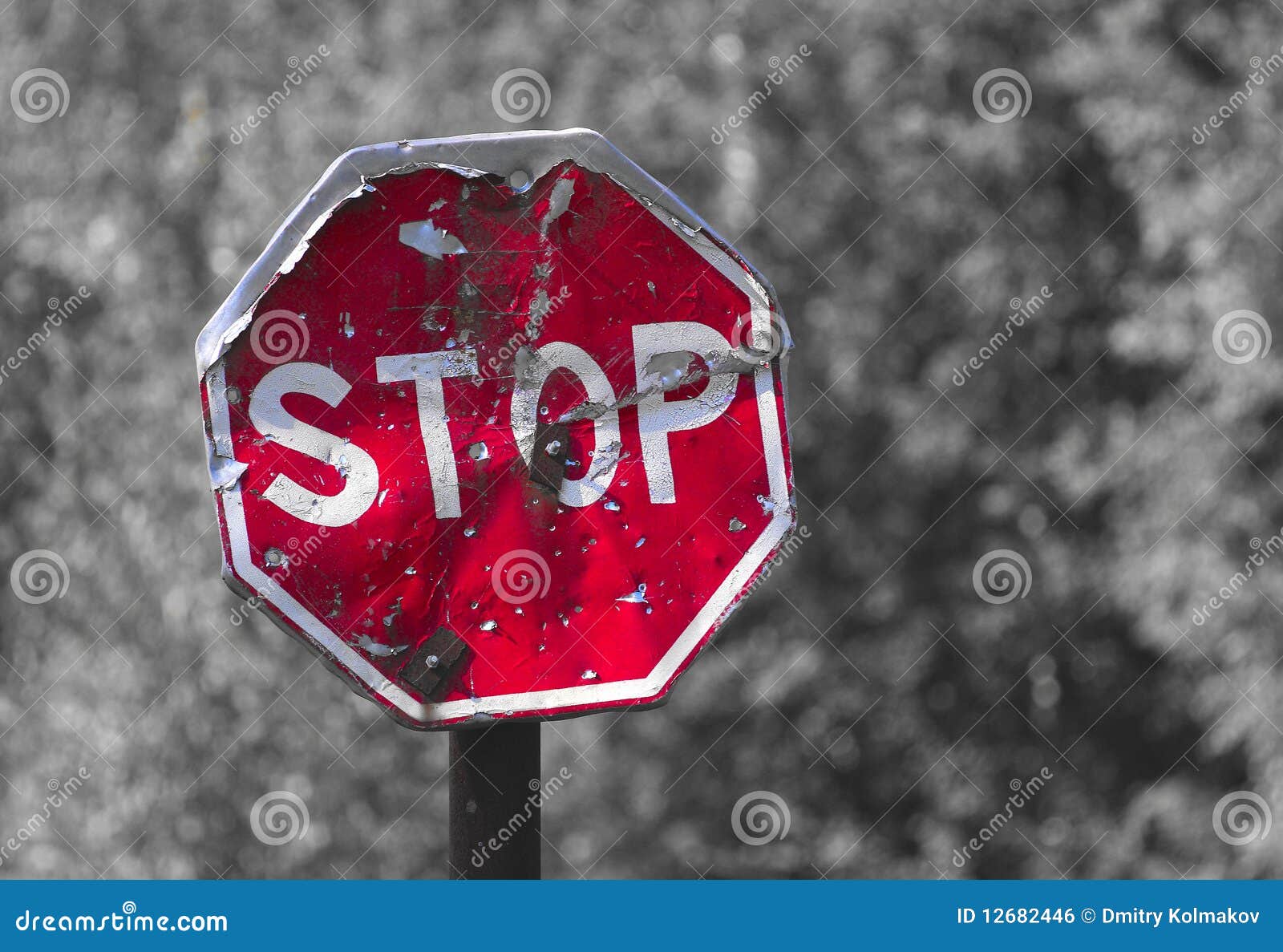 Old Colored Traffic Sign STOP. Stock Photo - Image of space, object ...