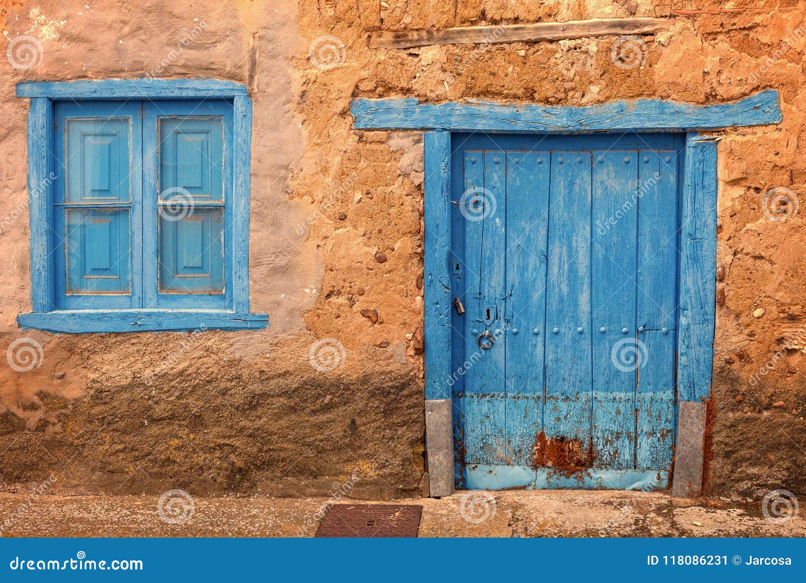 Old Colored Windows and Doors, from Typical Village of Spain Stock ...