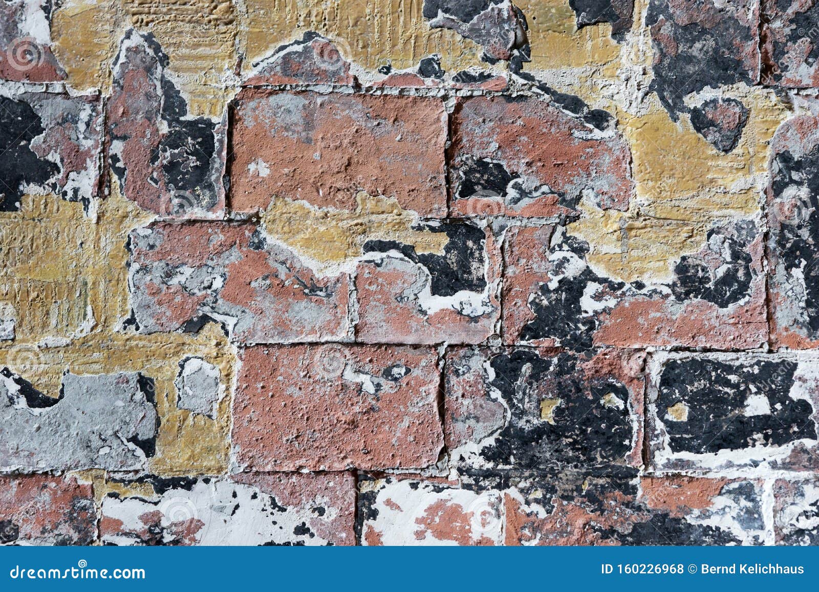 Old Colorful Worn Brick Wall Background Stock Photo - Image of ...