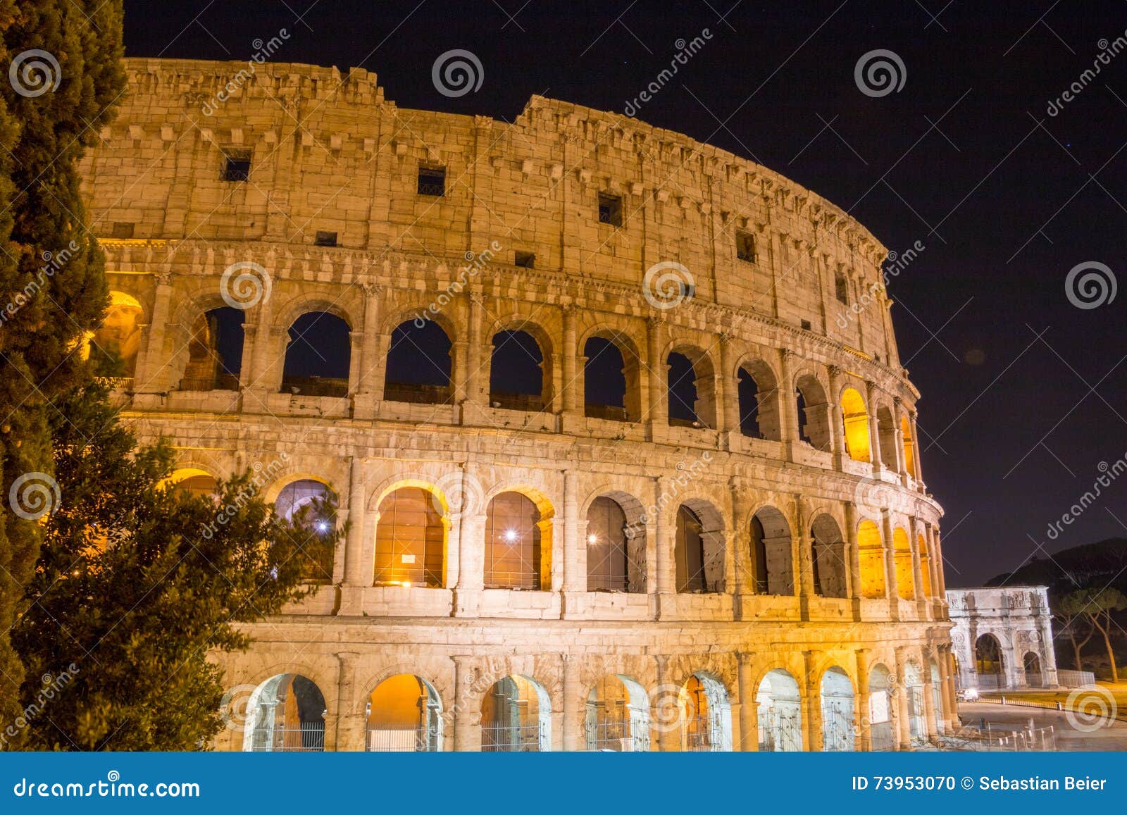Old Colosseum in Rome, Italy Stock Photo - Image of blue, building ...