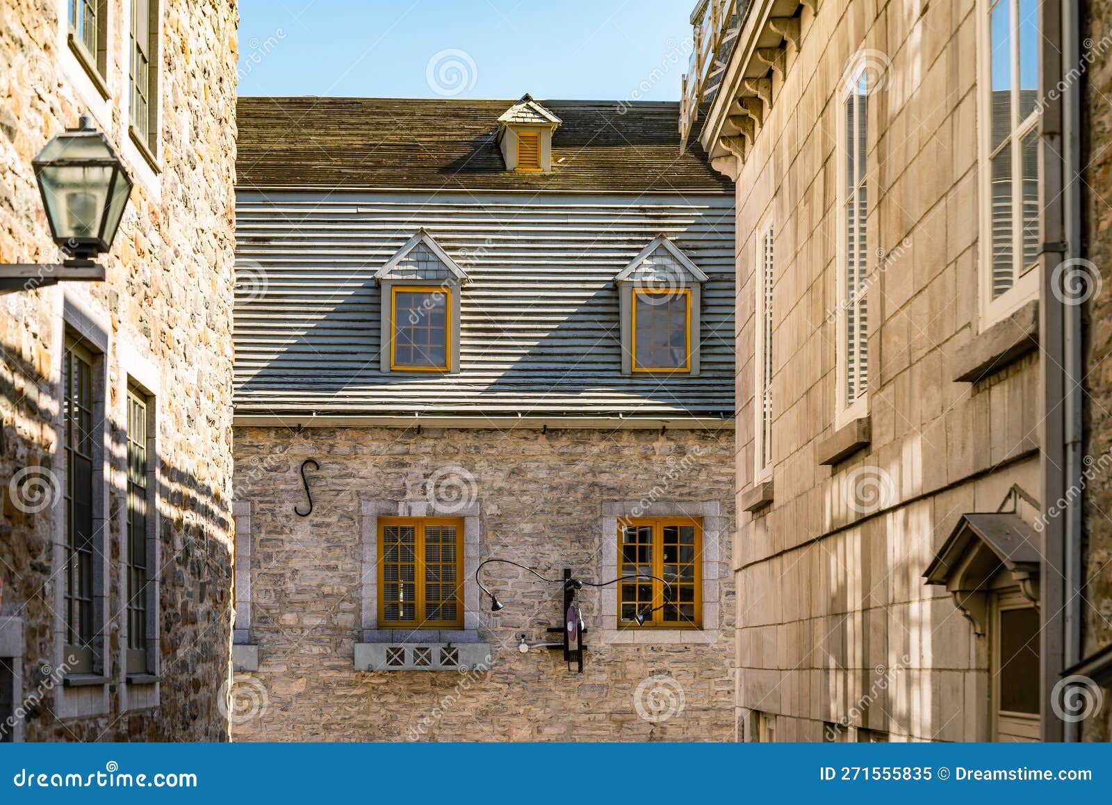 Old Coloured Buildings in Quebec City, Canada Stock Image - Image of ...