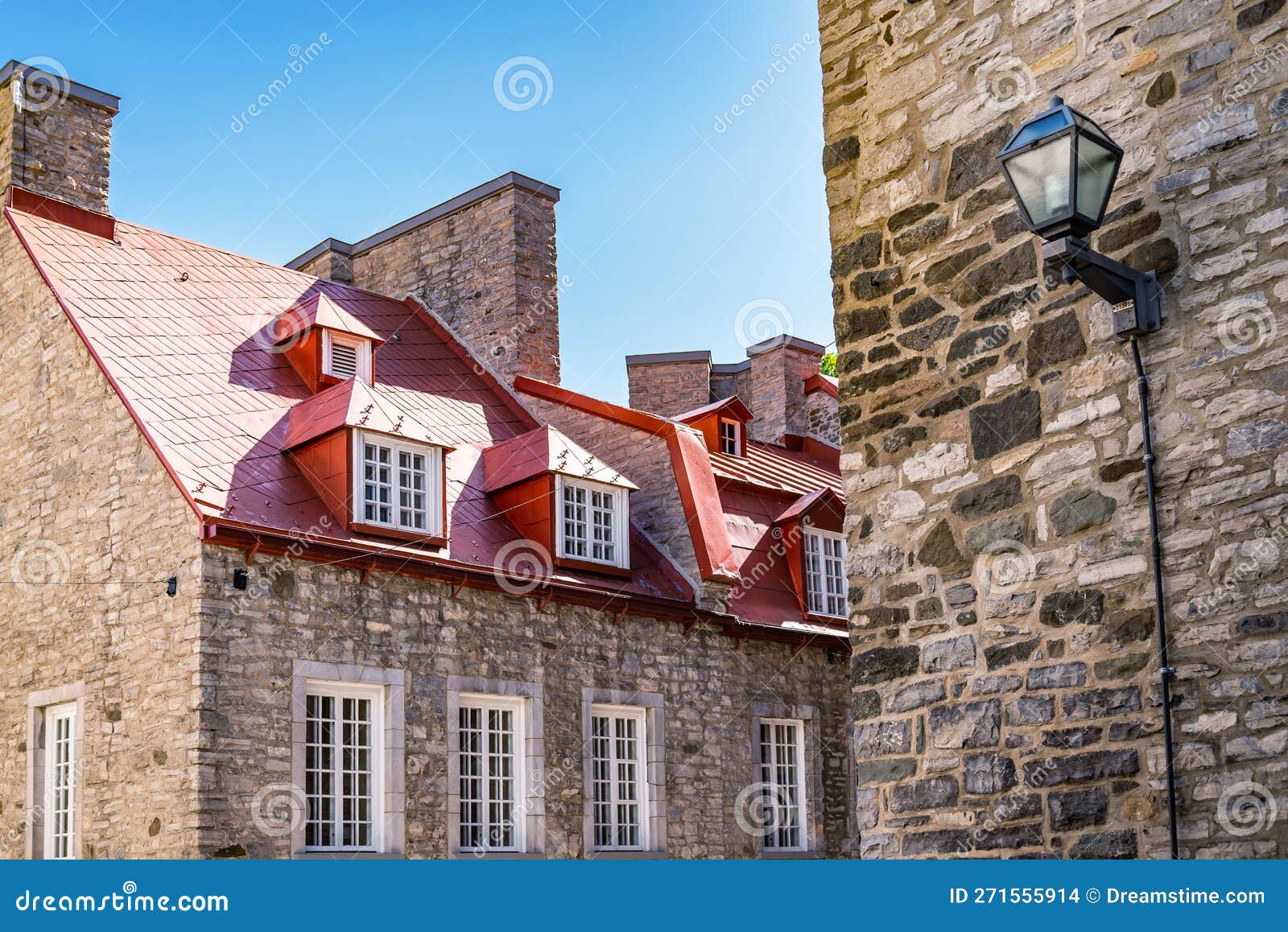 Old Coloured Buildings in Quebec City, Canada Stock Photo - Image of ...