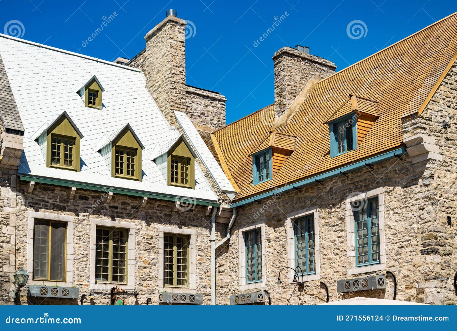 Old Coloured Buildings in Quebec City, Canada Stock Photo - Image of ...