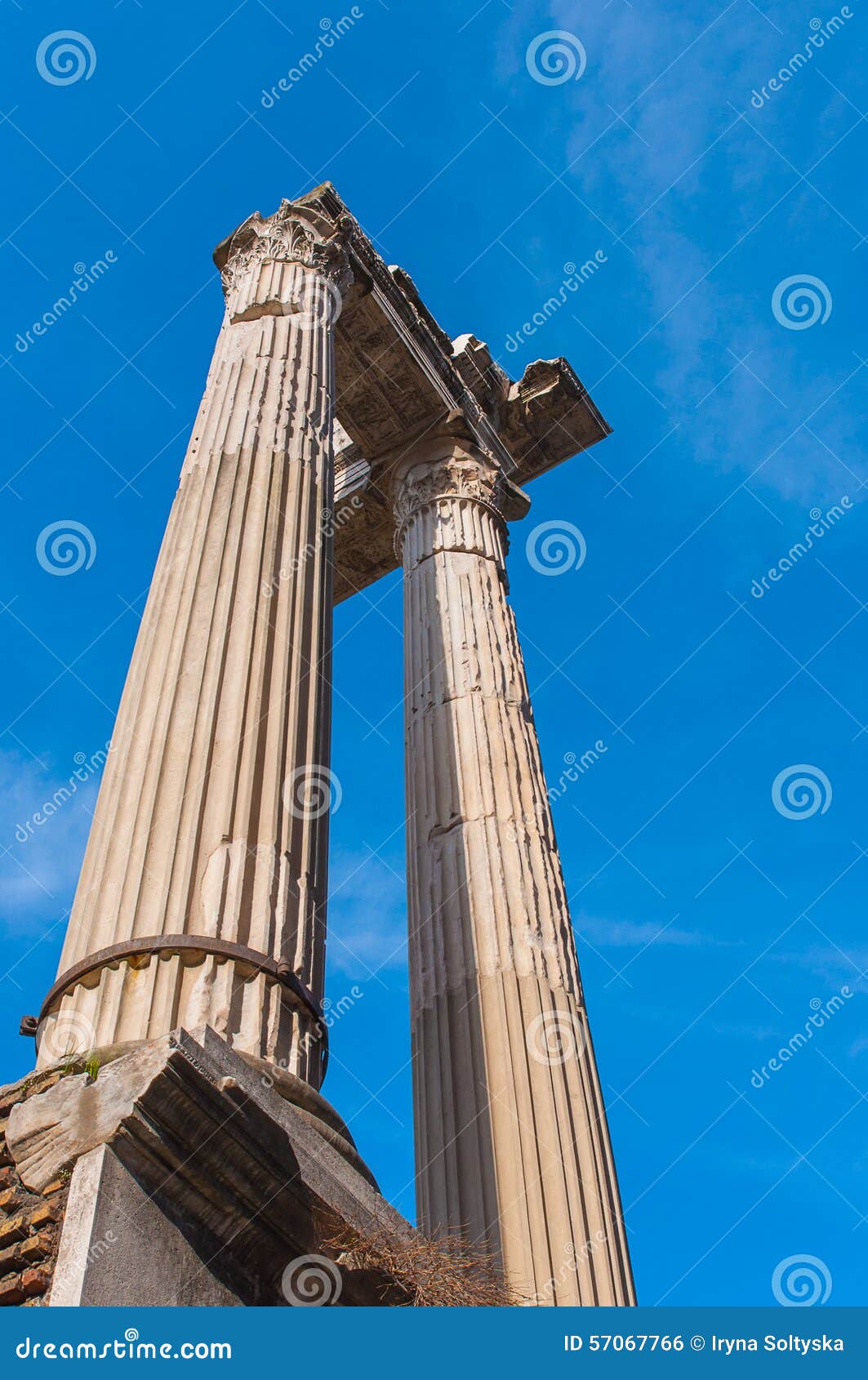 Old Columns at the Marcellus Theatre in Rome. Stock Photo - Image of ...