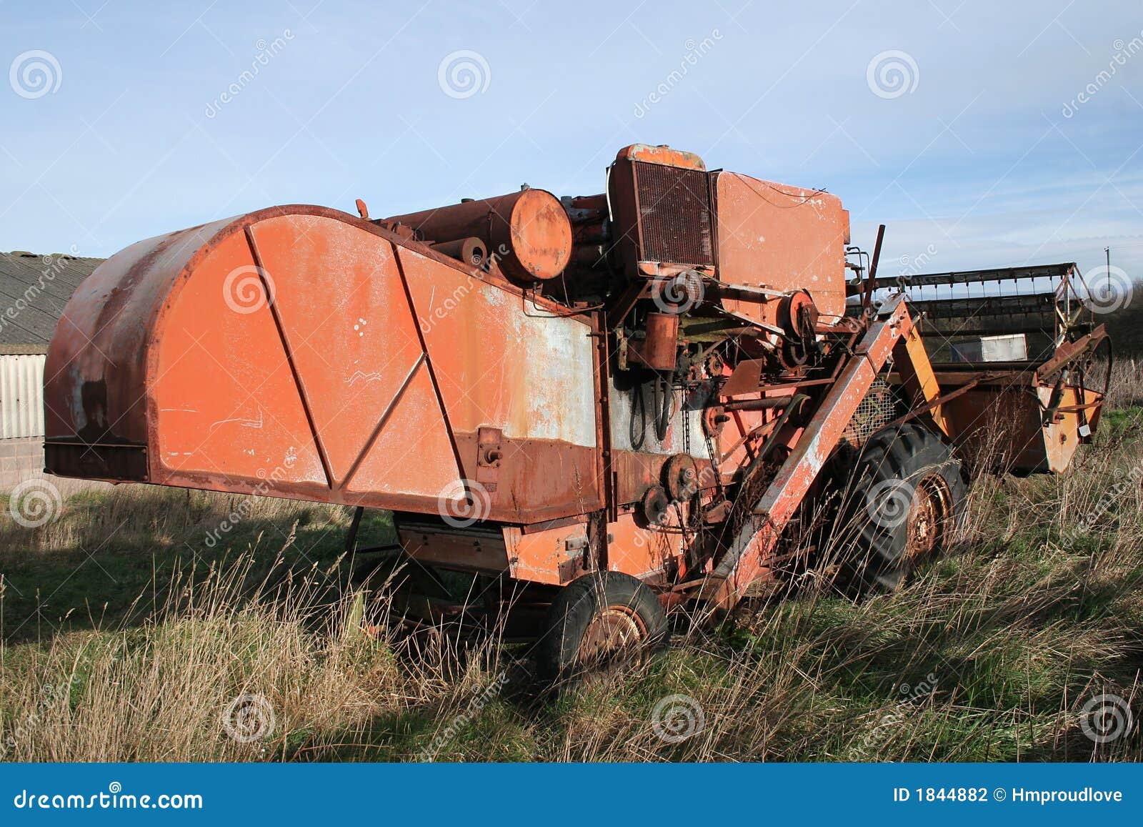 Old combine harvester stock photo. Image of combine, metal - 1844882