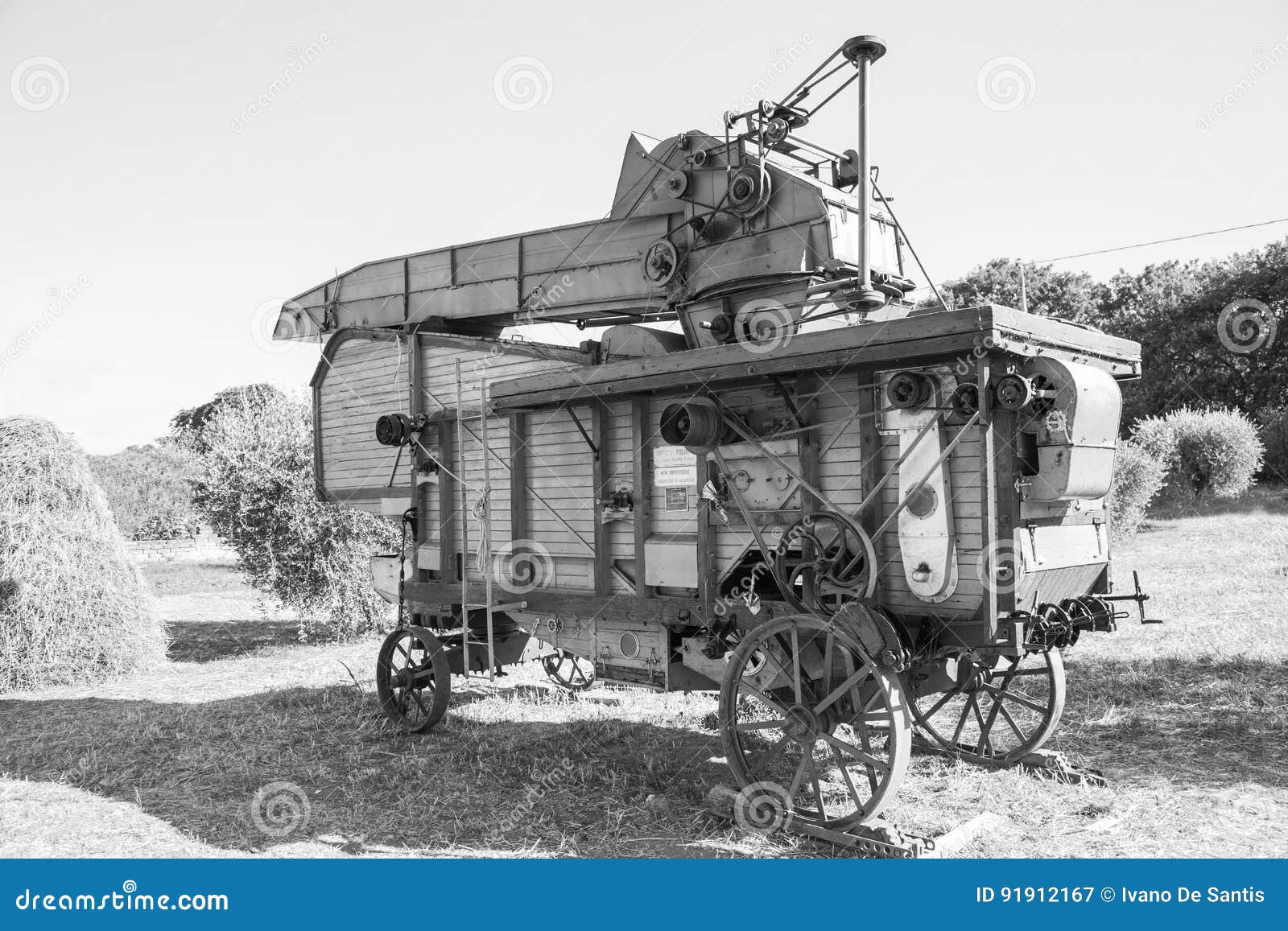 Old combine harvester stock image. Image of historic - 91912167