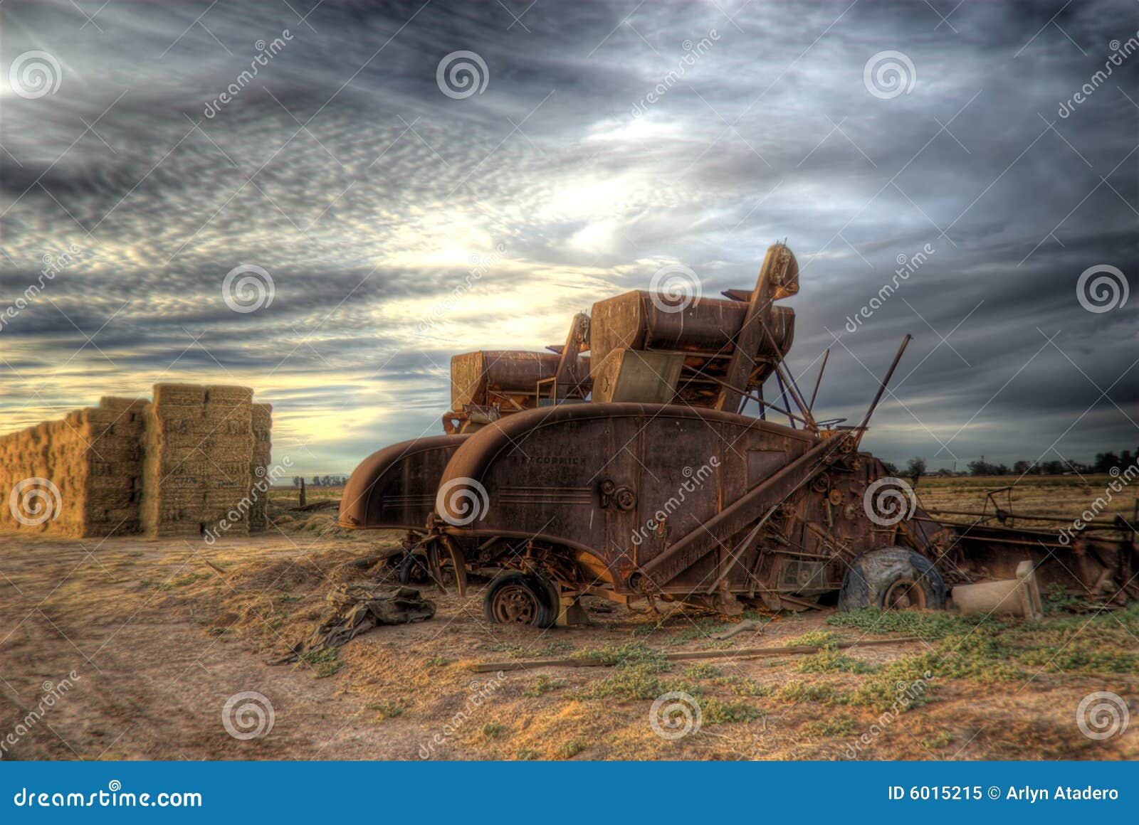 Old Combine Tractor stock image. Image of equipment, alfalfa - 6015215